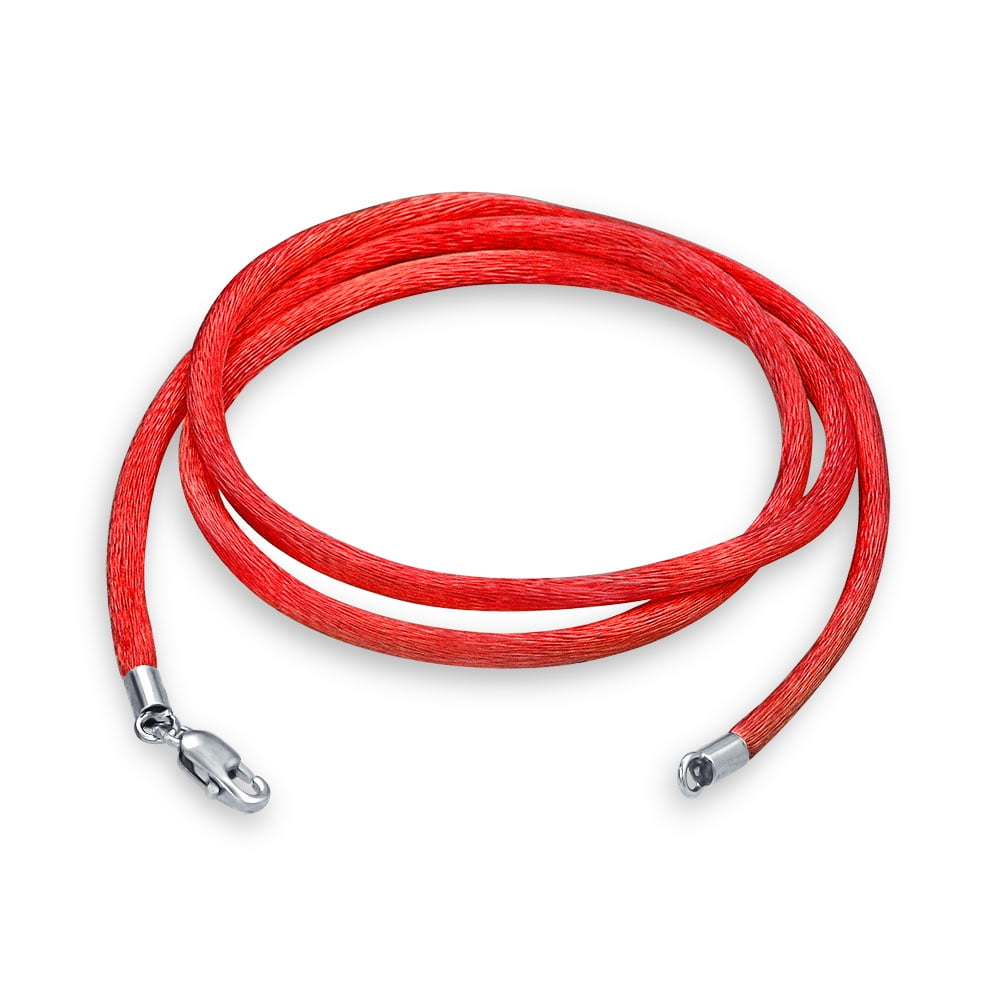 Bling Jewelry Womens 1MM Satin Silk Chain Necklace with Silver Lobster ...