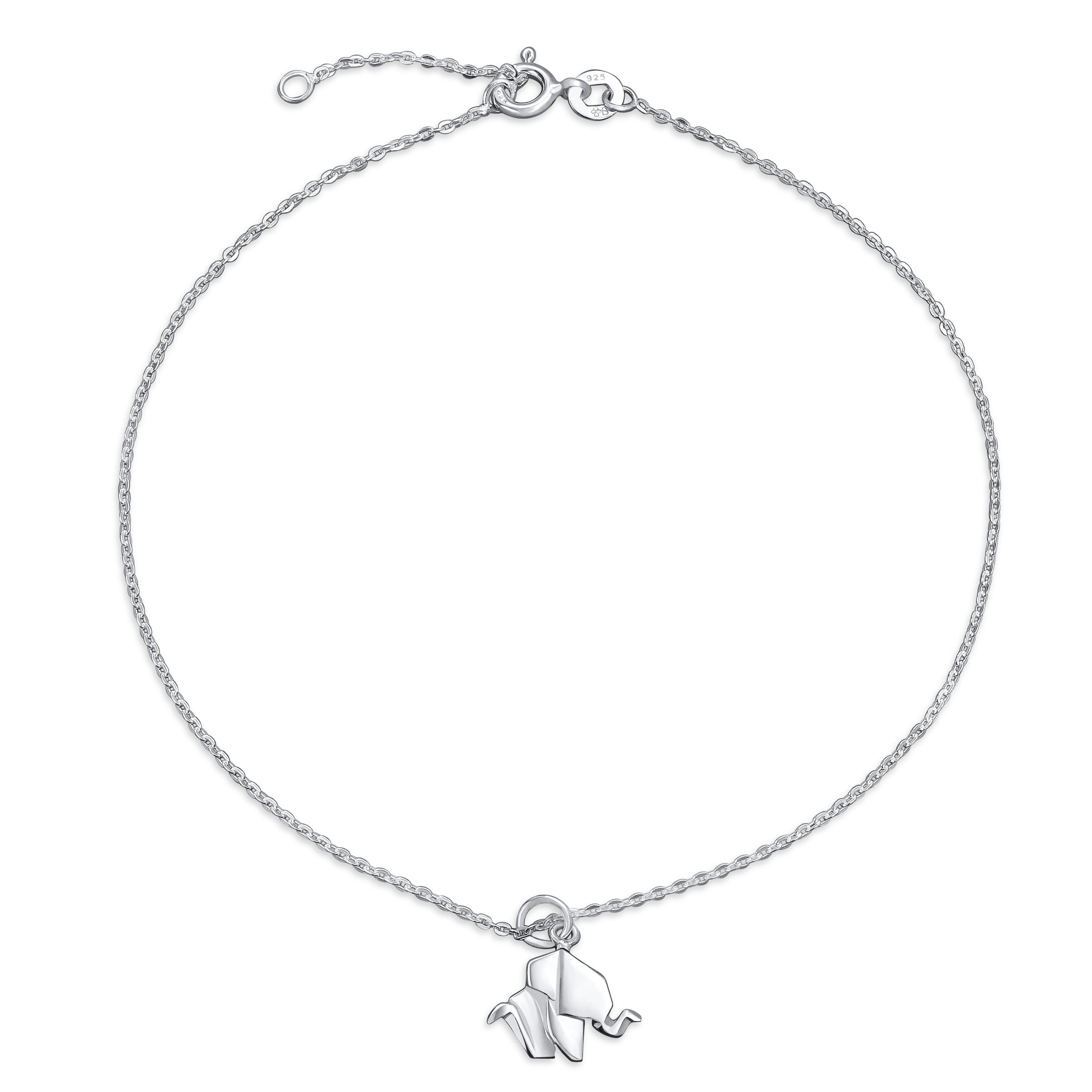 Bling Jewelry Womens Lucky Origami Animal Anklet Zoo Elephant Charm ...