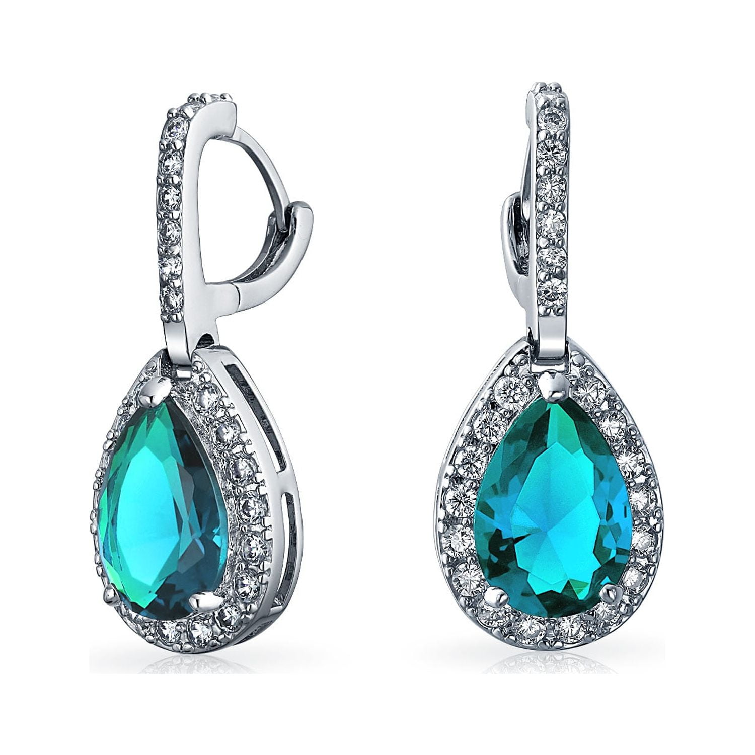 Bling Jewelry Womens Classic 7CT Aqua Blue Cubic Zirconia CZ Large ...