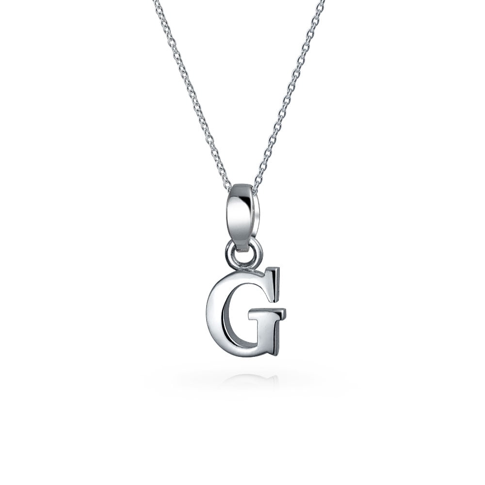 Bling Jewelry Womens ABC Block Letter Initial Pendant Necklace in ...