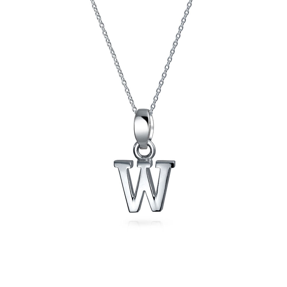 Bling Jewelry Womens ABC Block Letter Initial Pendant Necklace in ...