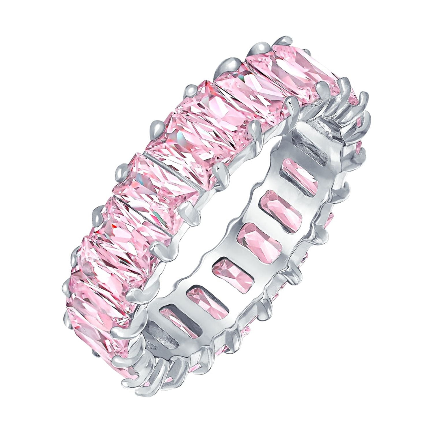 Bling Jewelry Womens Art Deco CZ Emerald Cut Cocktail Statement Ring in ...