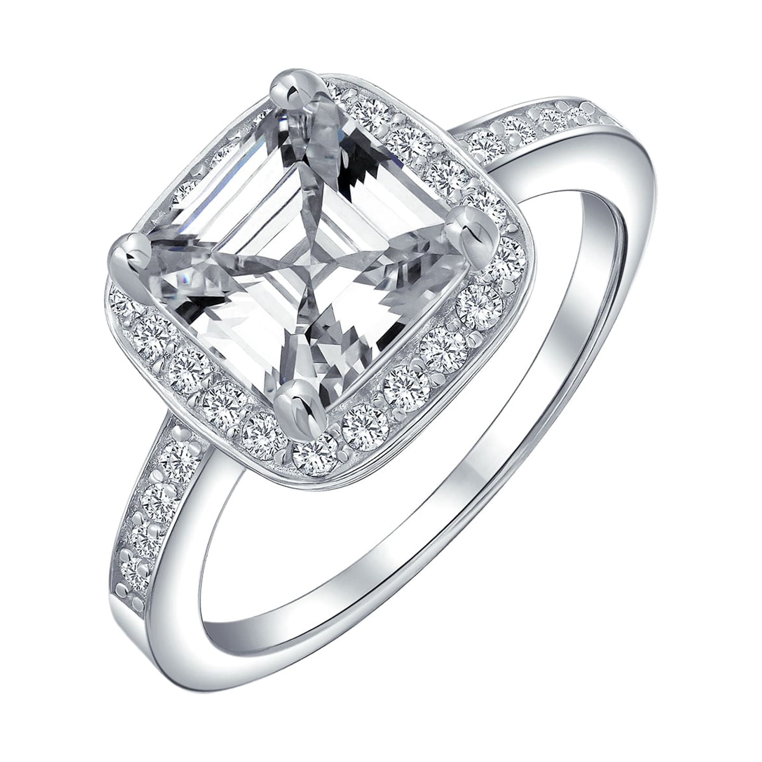 Bling Jewelry Womens Art Deco Style Square CZ Cubic Zirconia 3CT ...