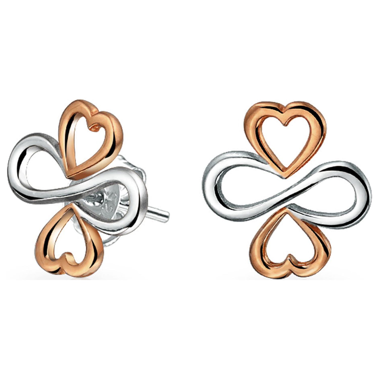 Bling Jewelry Womens Ayllu Amulet Heart Infinity Clover CZ Stud ...
