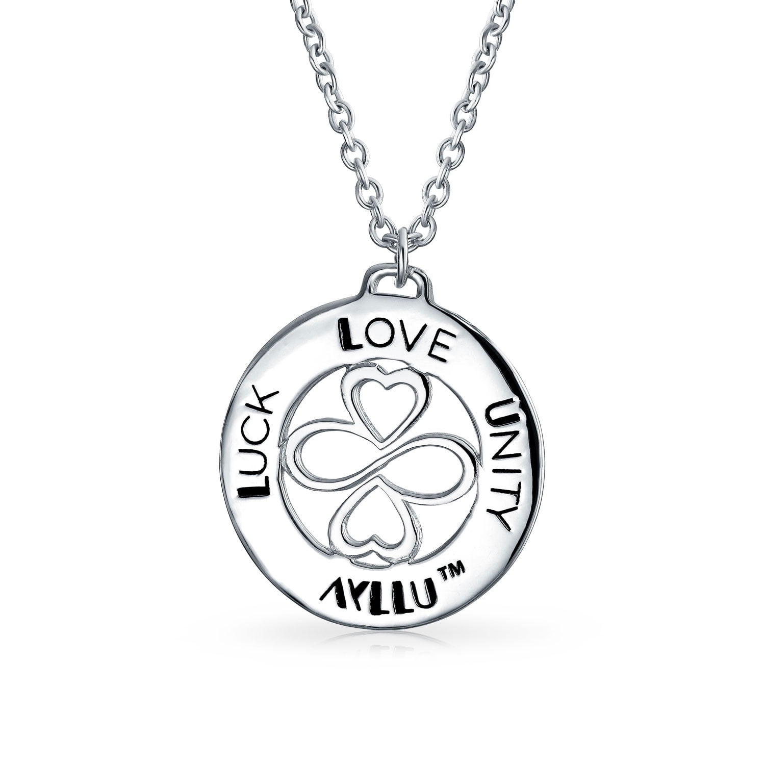 Bling Jewelry Womens Ayllu Heart Infinity Clover Pendant Necklace for ...