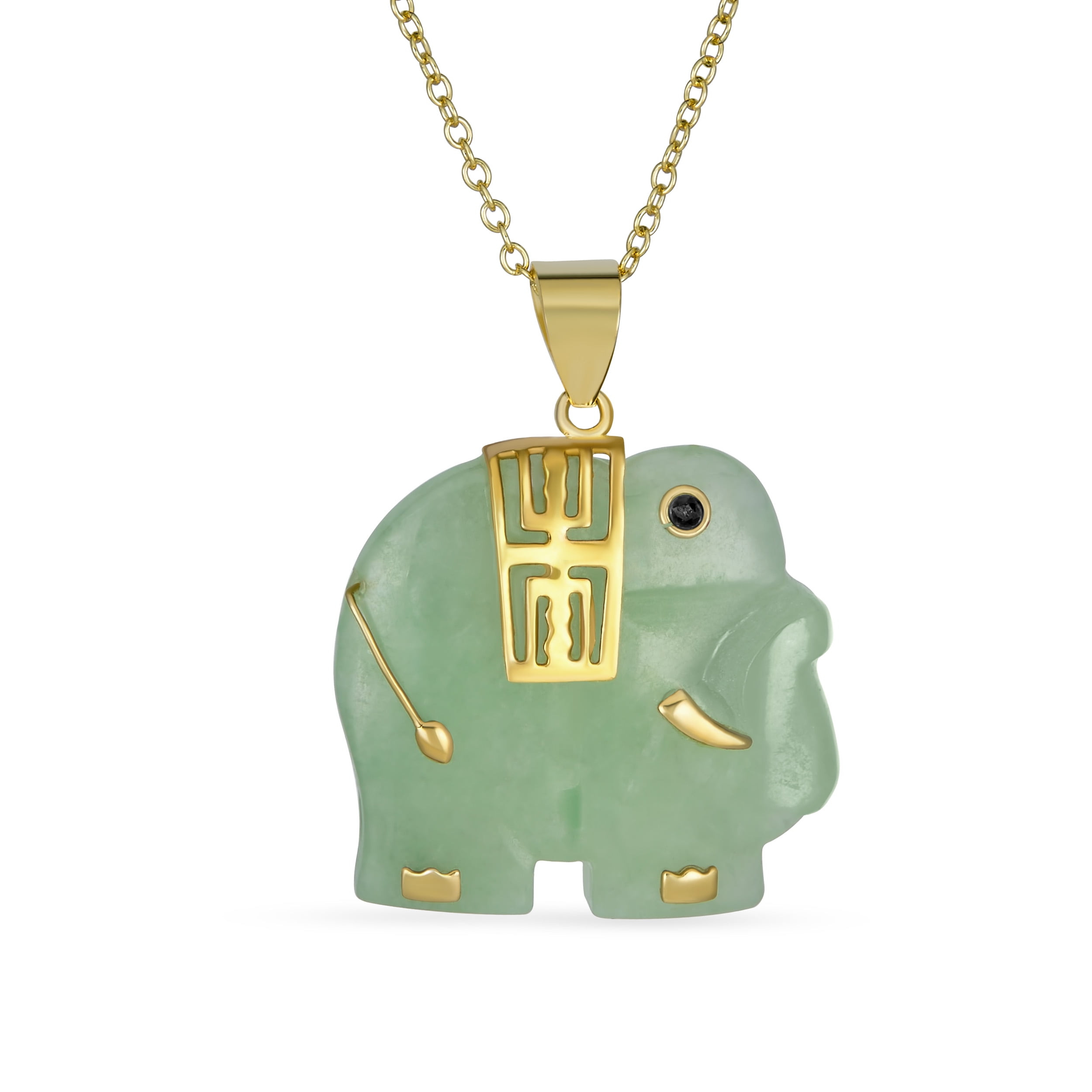Bling Jewelry Womens Bali Style Tribal Green Jade Elephant Pendant ...