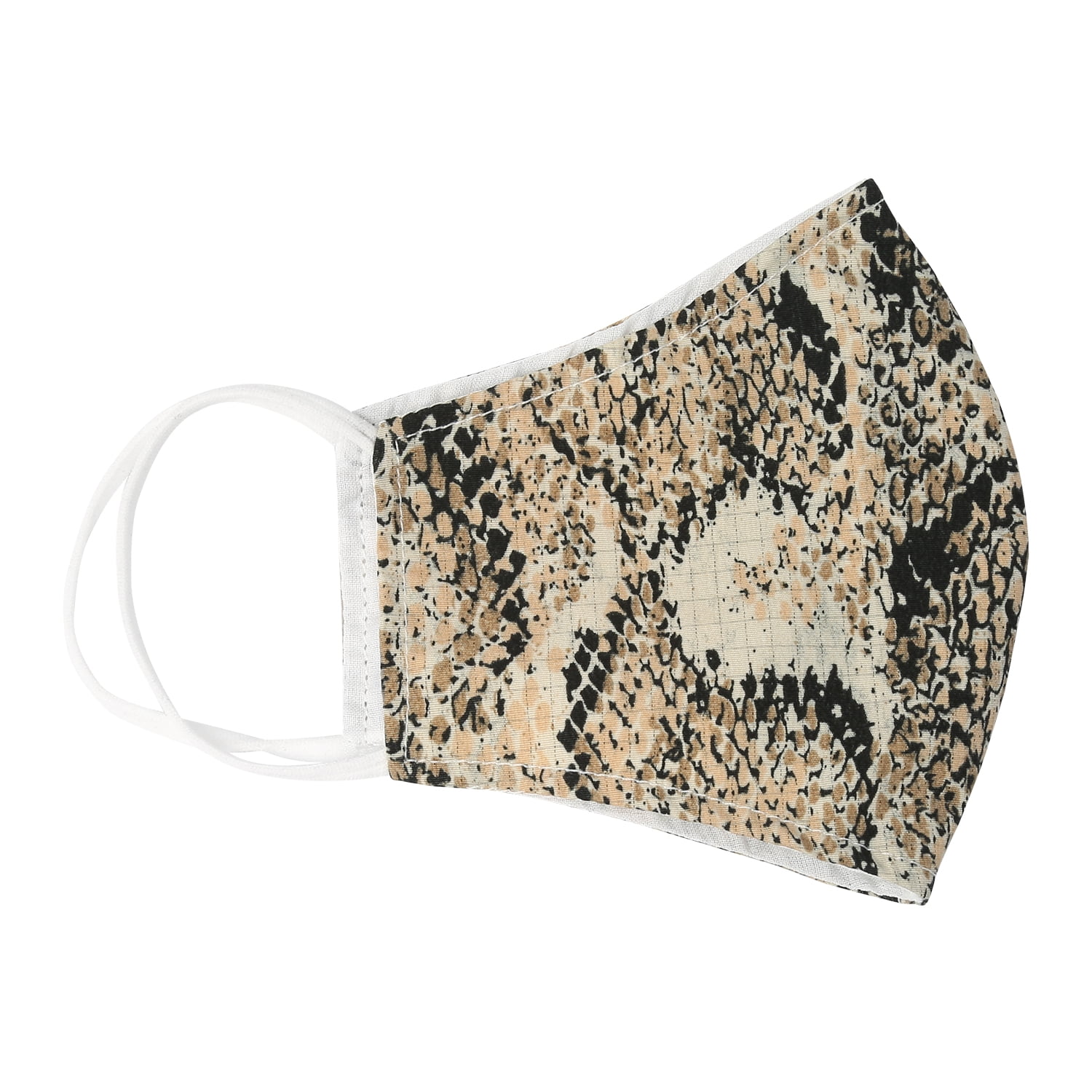 Bling Jewelry Womens Beige Python Snake Animal Print Cloth Face Mask ...