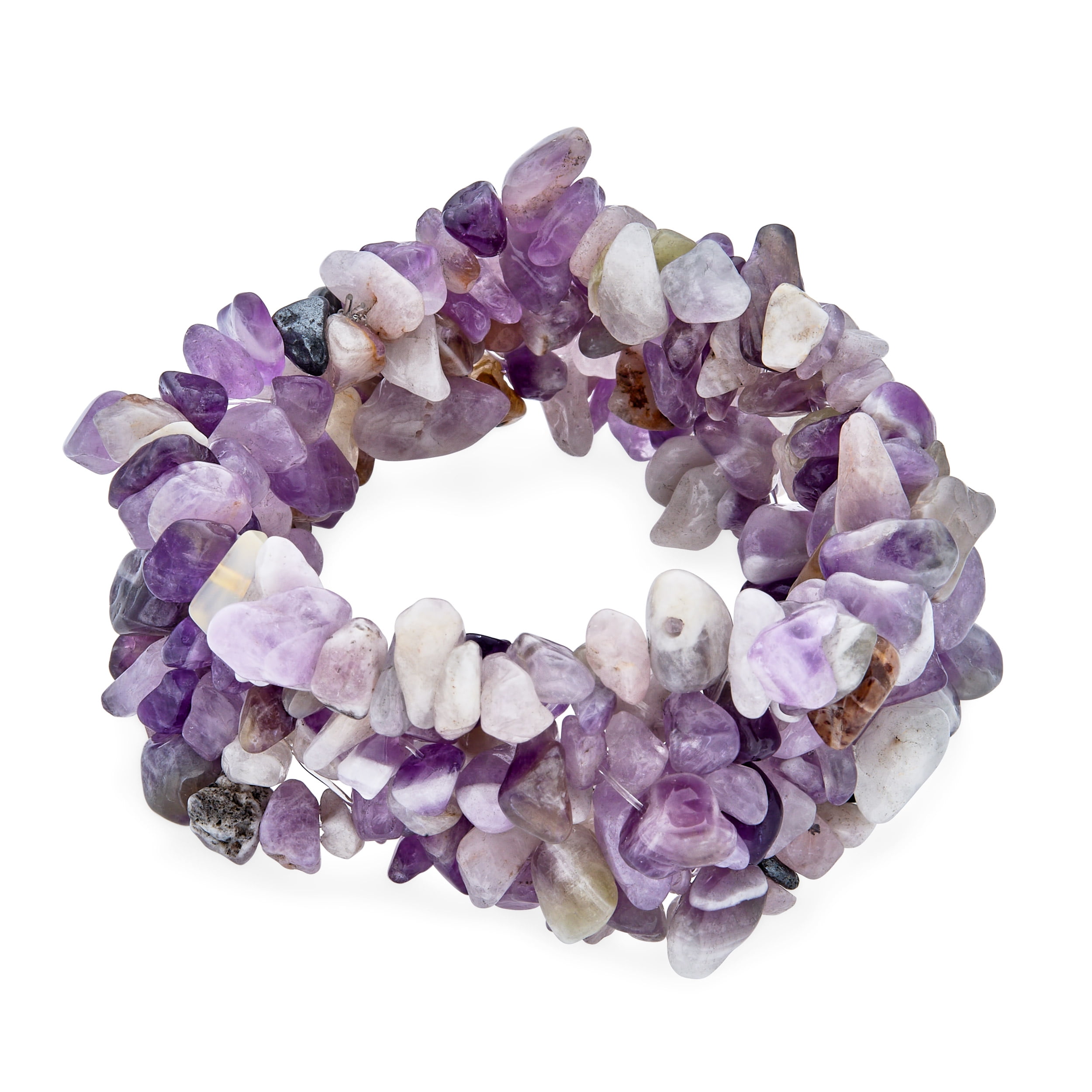 Bling Jewelry Amethyst Crystal Chip Stone Cluster Stretch Bracelet ...