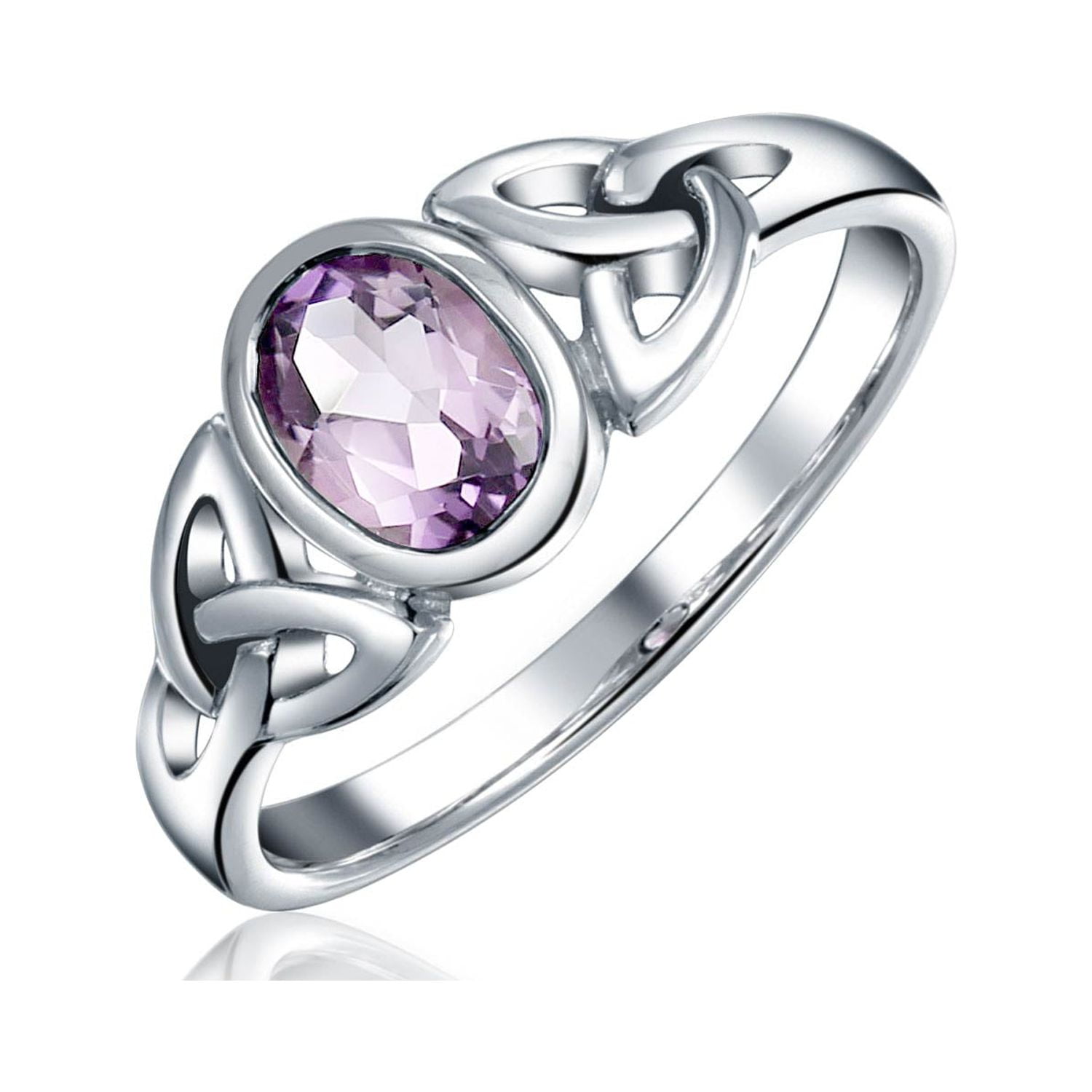 Bling Jewelry Womens Celtic Gemstone Trinity Knot Triquetra Ring Thin ...