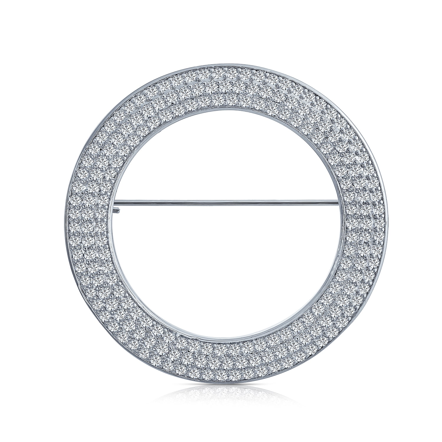 Bling Jewelry Womens Bridal Eternity CZ Circle Brooche Pin for Wedding ...