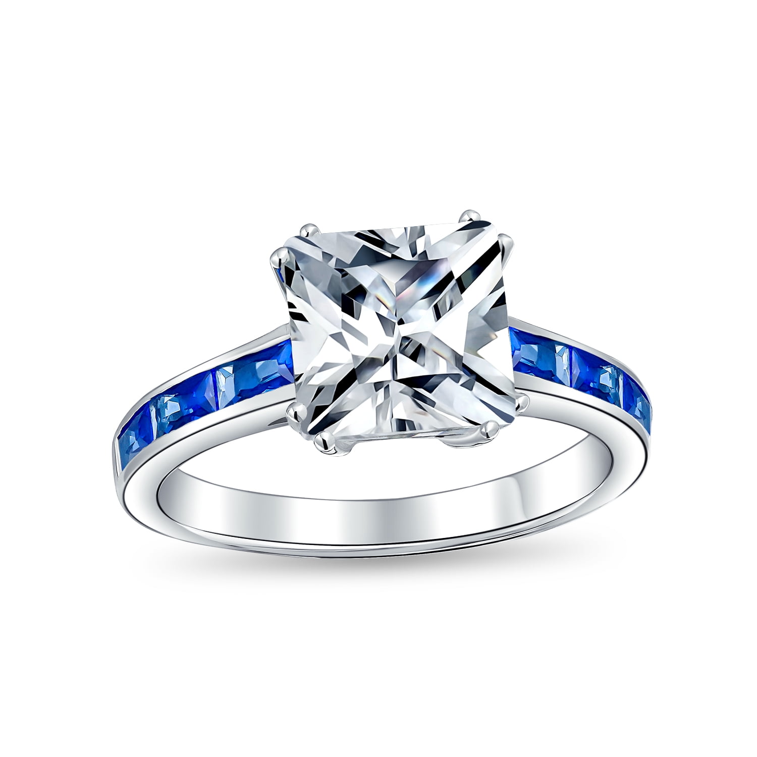 Bling Jewelry Womens Classic Art Deco 3CT CZ Princess Cut Engagement ...