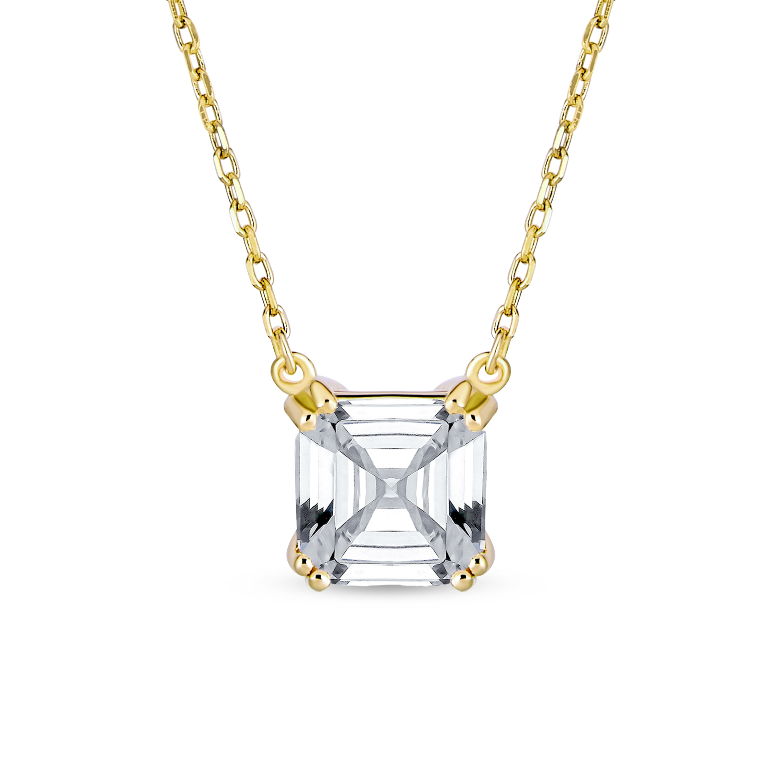 Bling Jewelry Womens Classic 2CTW Solitaire Square CZ Asscher Cut ...