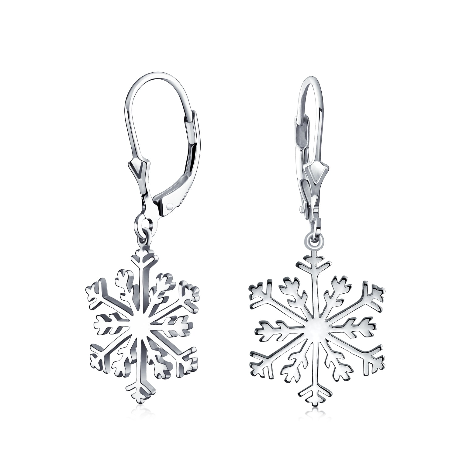 Bling Jewelry Womens Classic Christmas Snowflake Dangle Earrings in ...