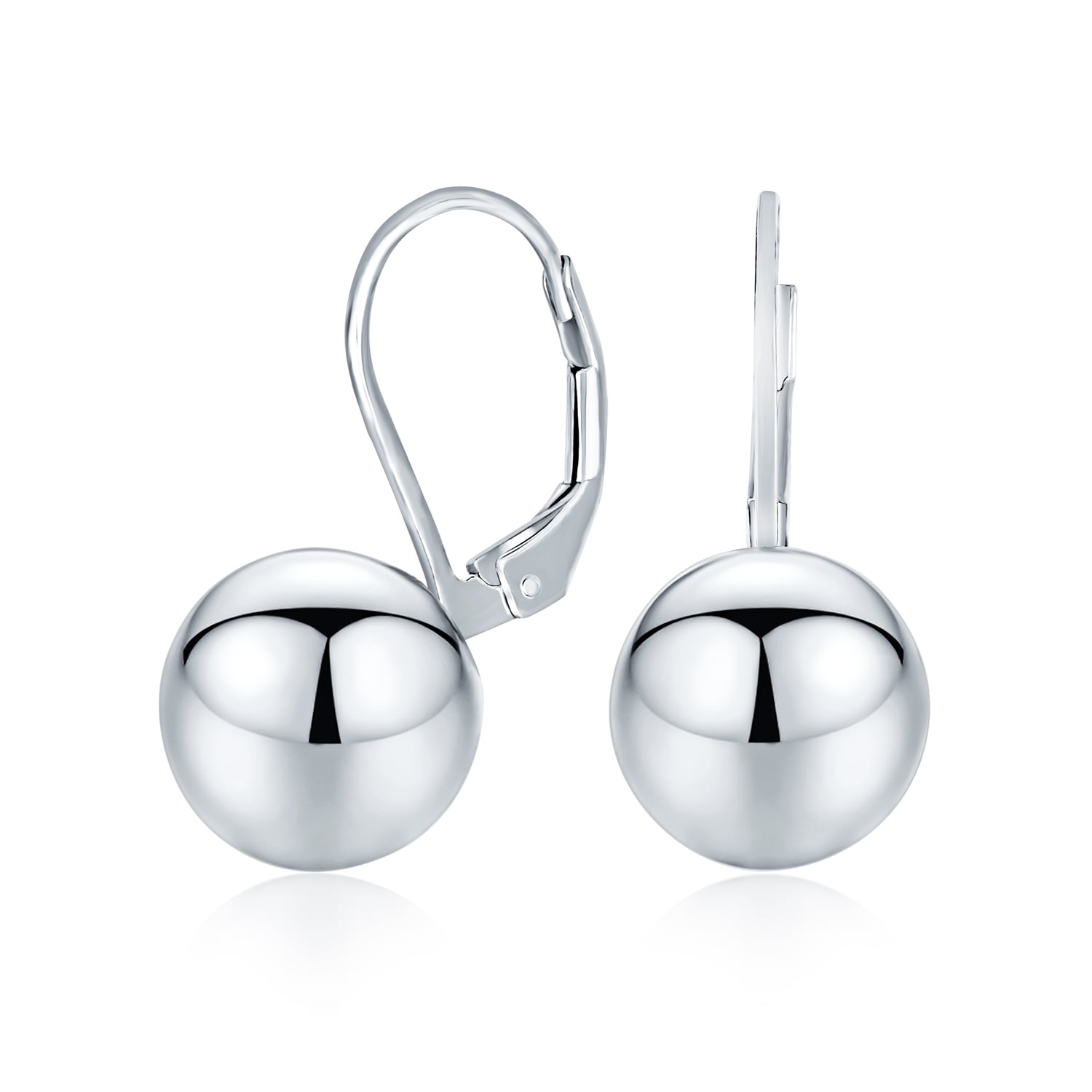Bling Jewelry Womens Classic Simple Lever Back Round Bead Ball Drop ...