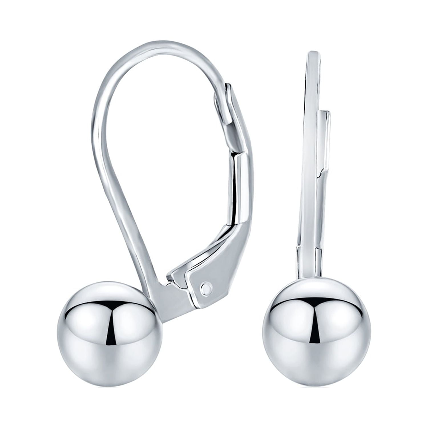 Bling Jewelry Womens Classic Simple Lever Back Drop Ball Earrings Round ...