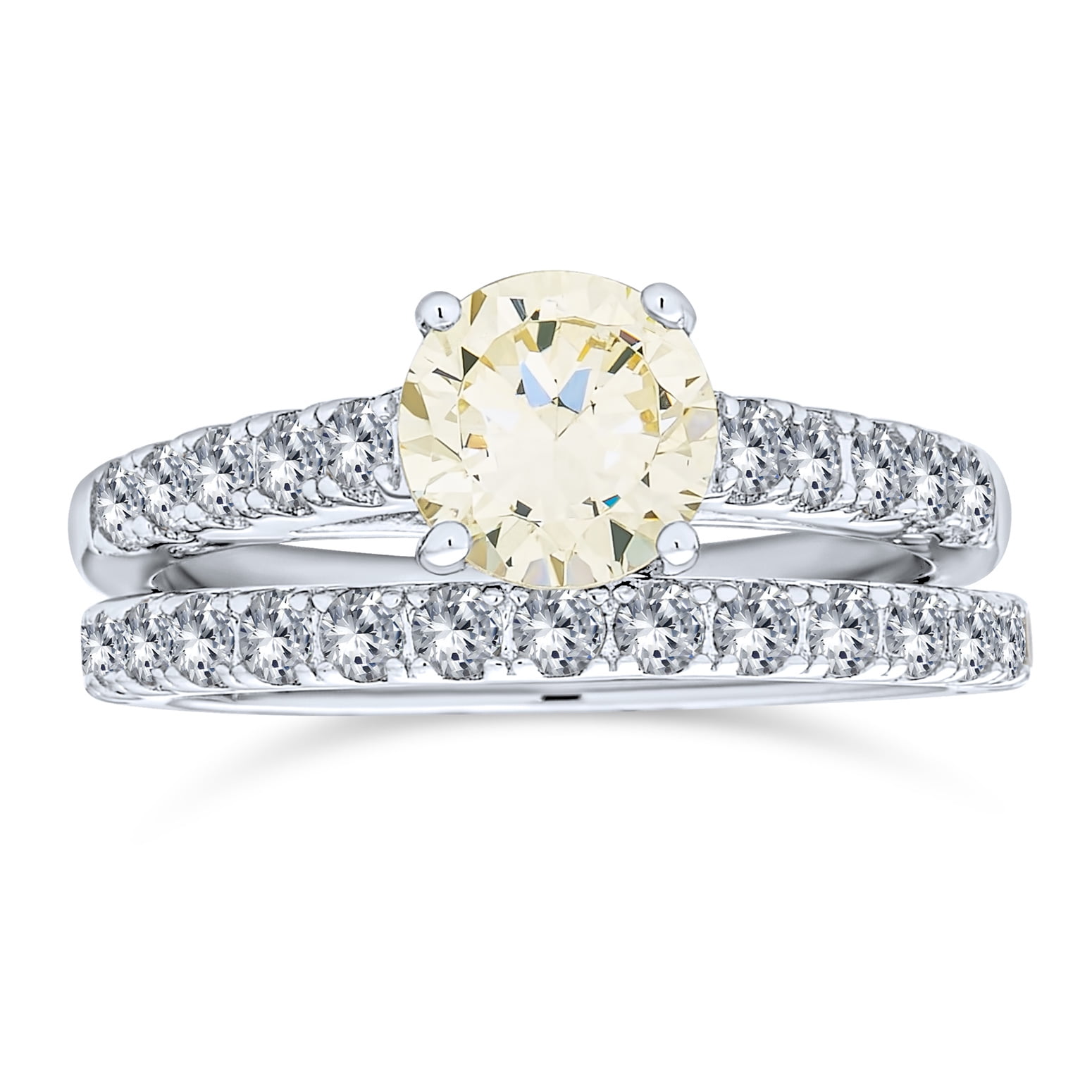 Bling Jewelry Womens 1CT Canary Yellow CZ Solitaire Cocktail Statement ...