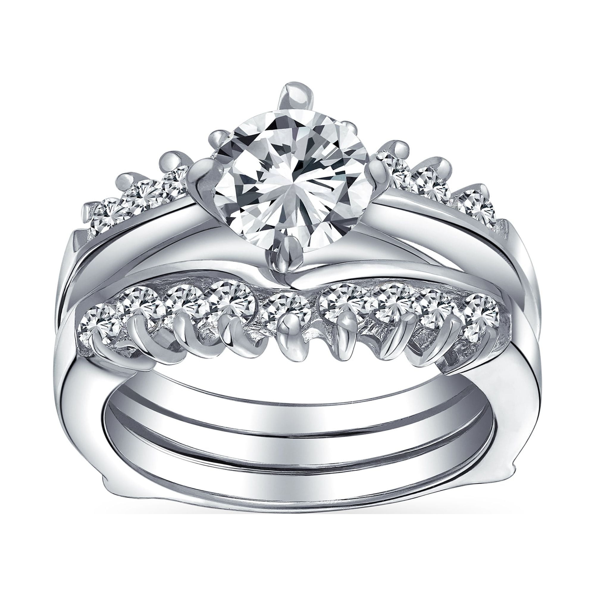 Bling Jewelry Womens Solitaire Round Cubic Zirconia Engagement Ring ...