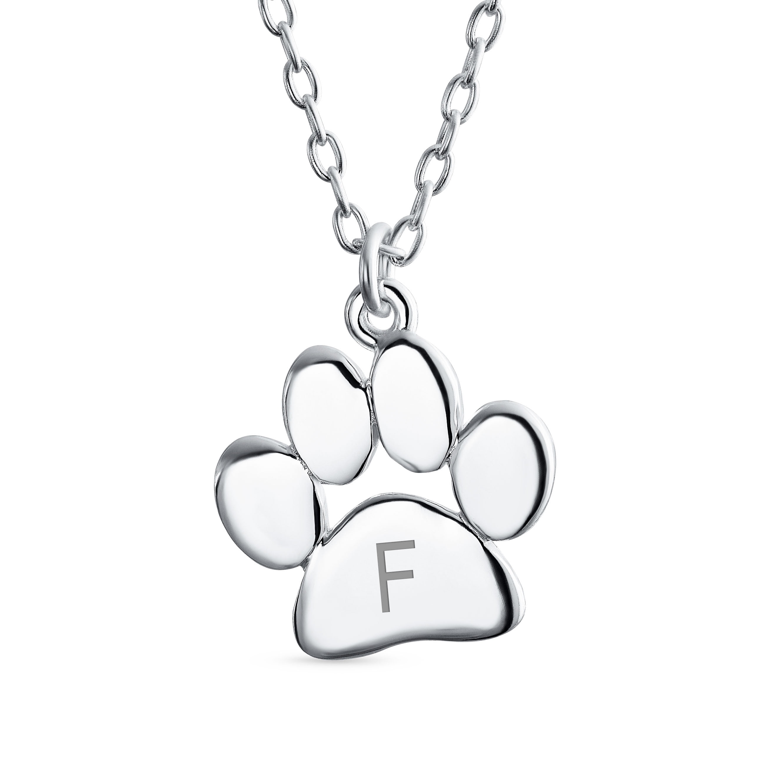 Bling Jewelry Womens Dainty Pet Paw Print Pendant Necklace Animal Jewelry Sterling Silver ...