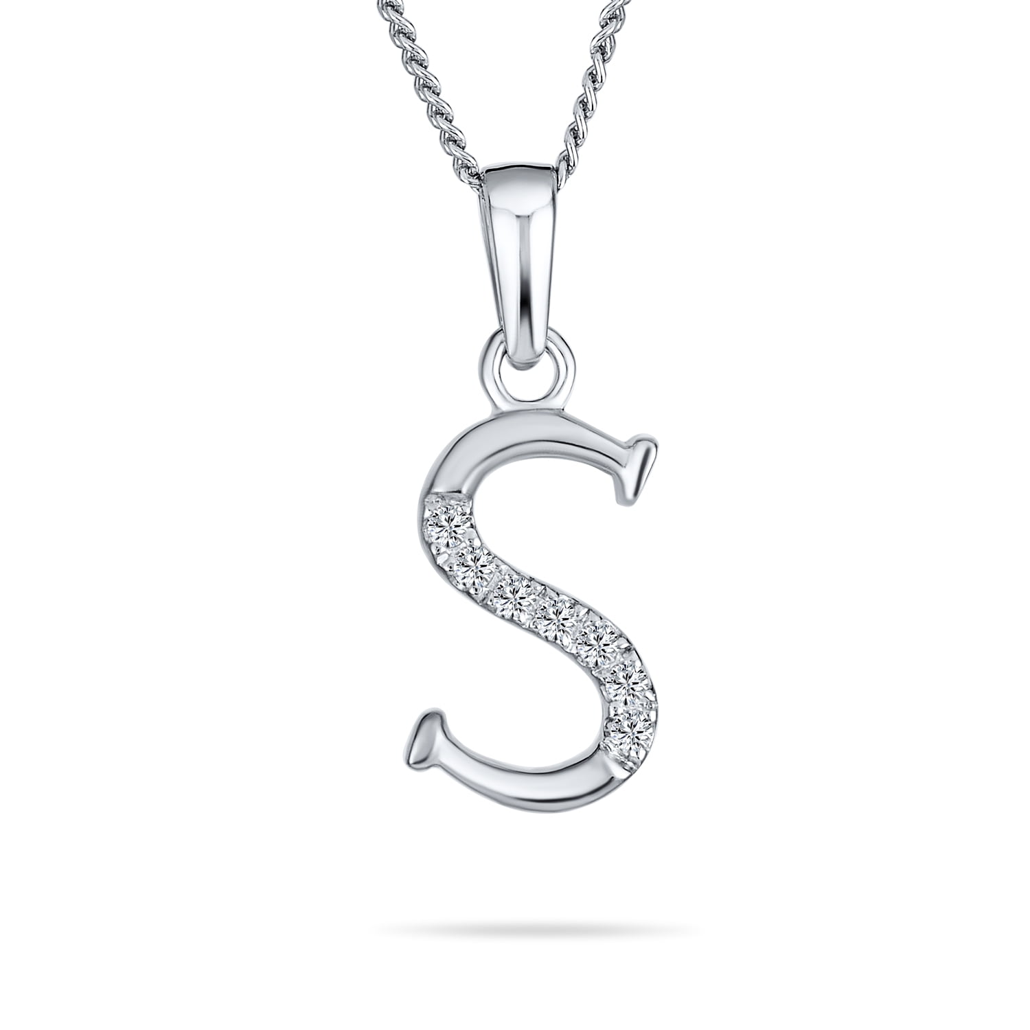 Bling Jewelry Womens S - Delicate Pave CZ Block Letter Alphabet Pendant ...