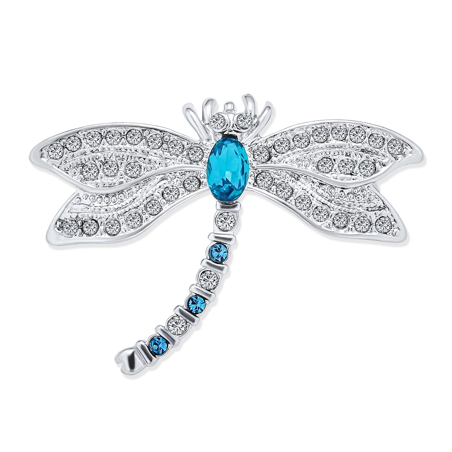 Bling Jewelry Womens Dragonfly Firefly Brooche Pin Blue CZ Sapphire ...