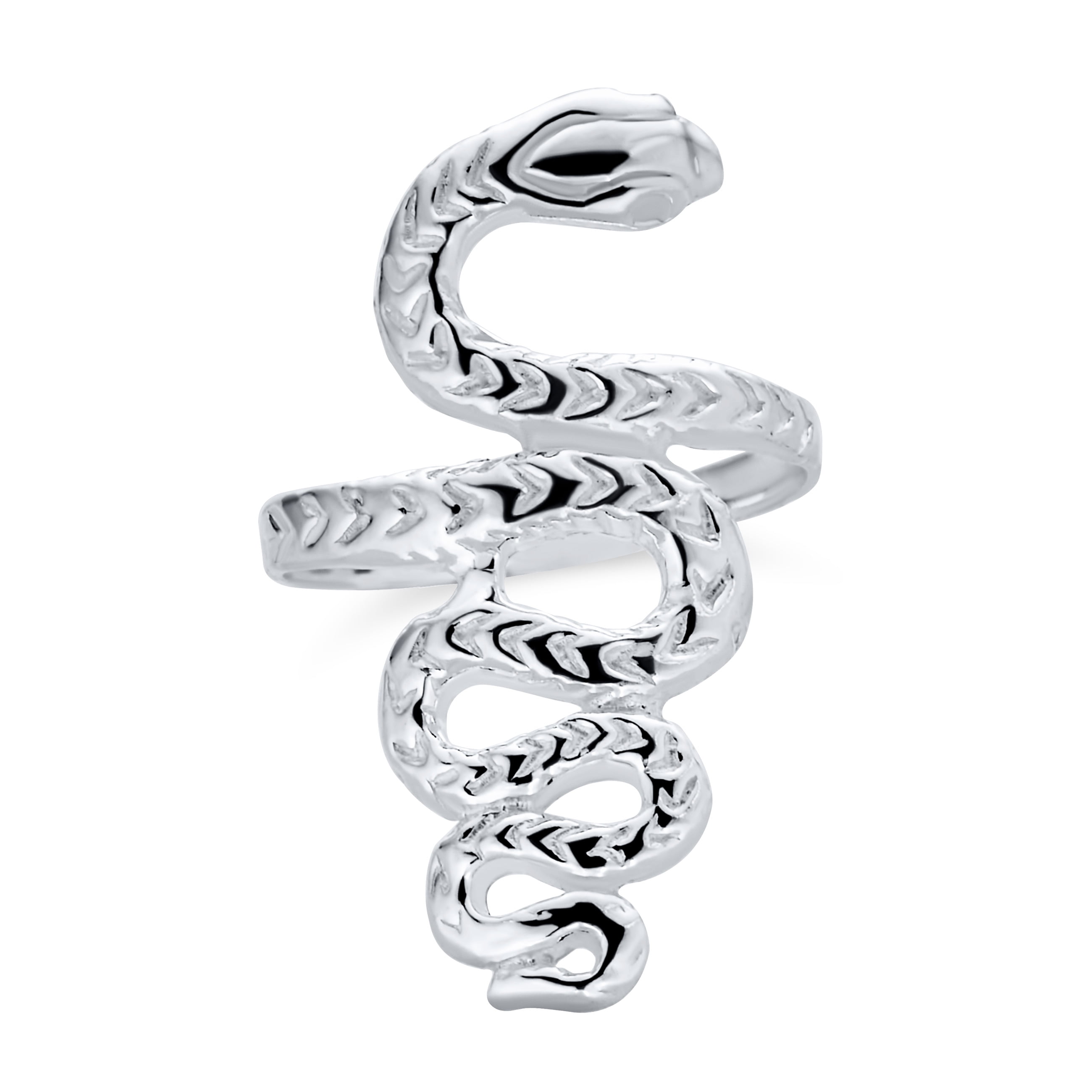 Bling Jewelry Womens Egyptian Serpent Silver Ring: Reptile Stack Wrap Bypass Coil Band Sterling ...