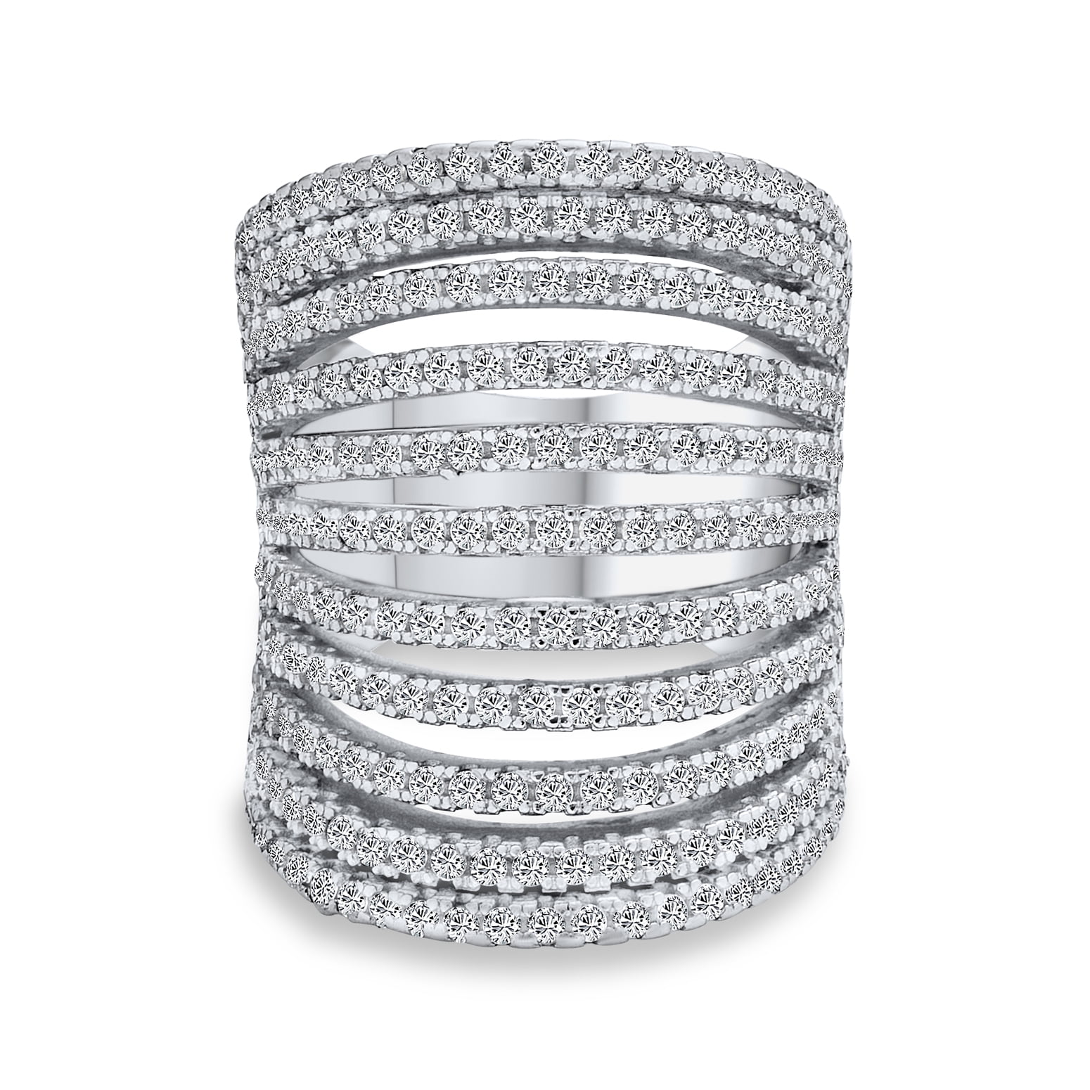 Bling Jewelry Womens Modern Fashion CZ Pave Full Finger Cocktail ...