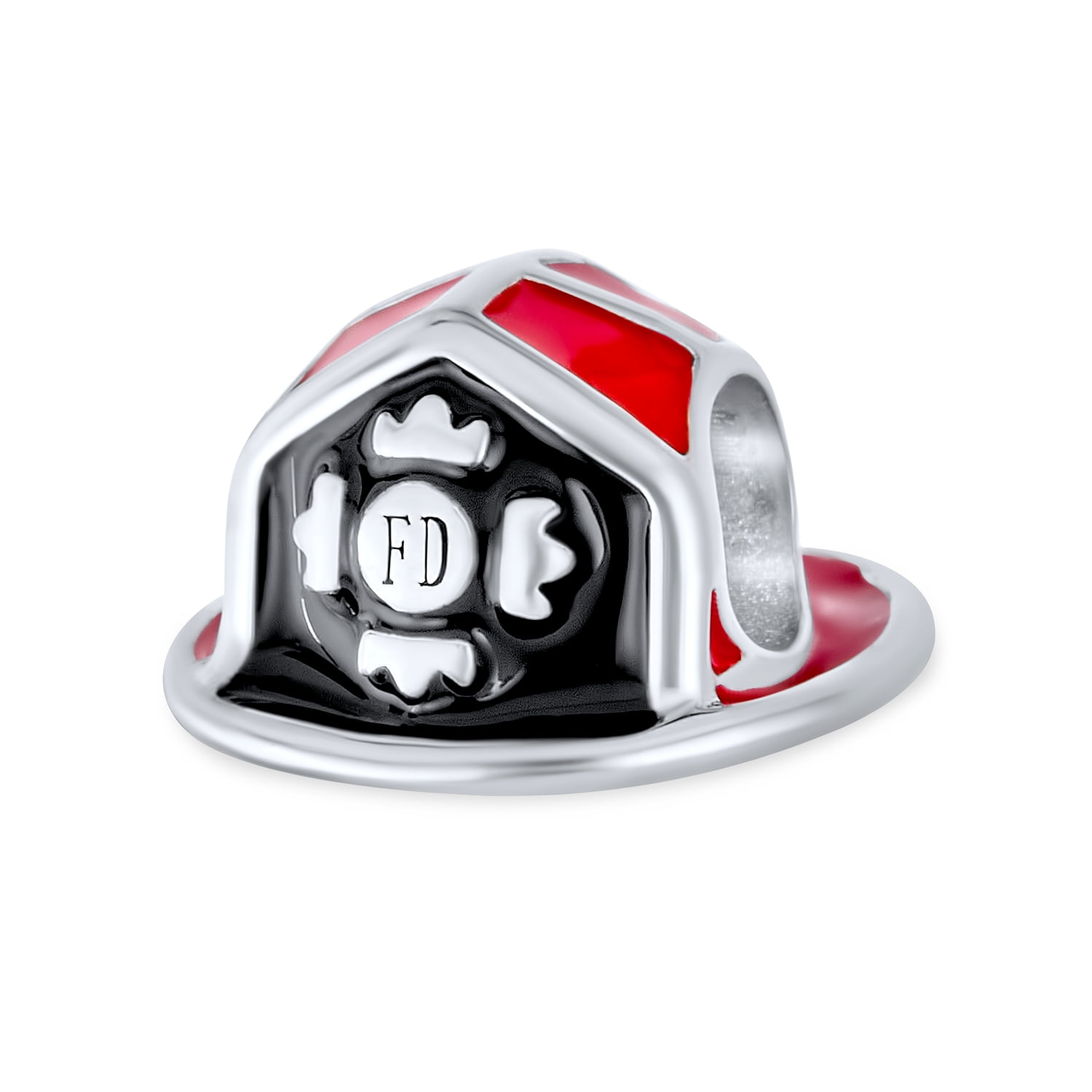 Bling Jewelry Womens Firefighter Hat Charm Bead Sterling Silver for ...