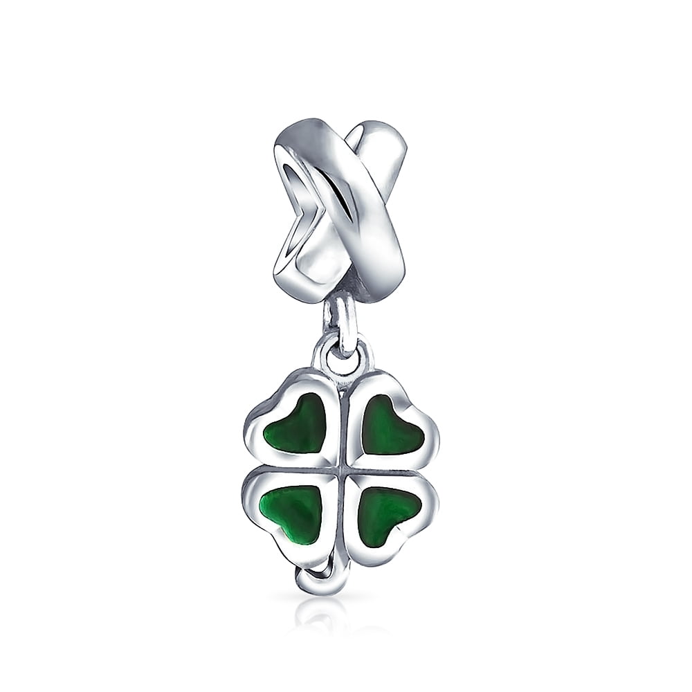 Bling Jewelry Womens Good Luck Celtic Shamrock Dangle Charm Bead in ...