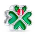 Bling Jewelry Womens Lucky Green Clover Heart & Lady Bug Charm Bead ...