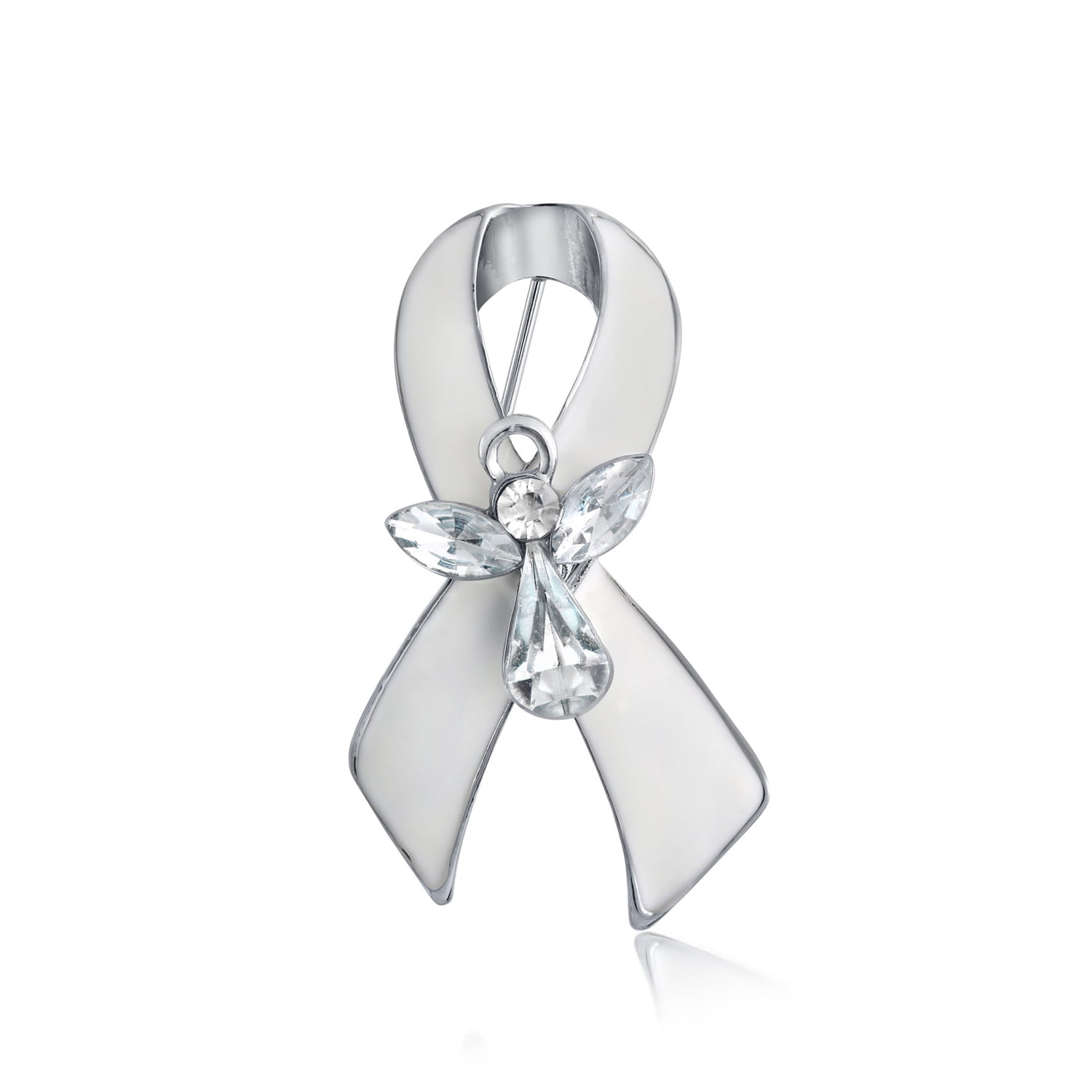 Bling Jewelry Womens Guardian Angel Cancer Awareness Ribbon Brooch Pin ...