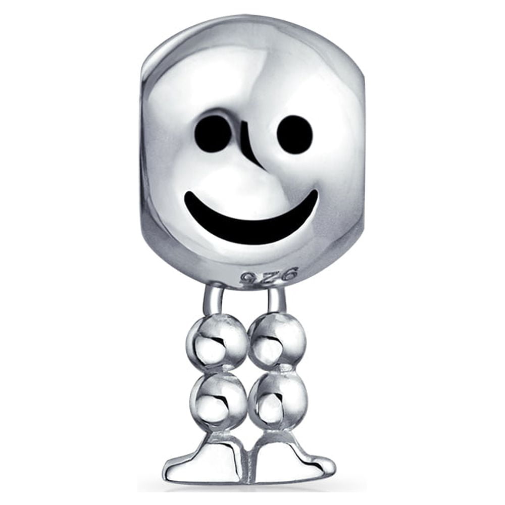 Bling Jewelry Womens Happy Smiley Face Dangle Charm Bead Sterling ...