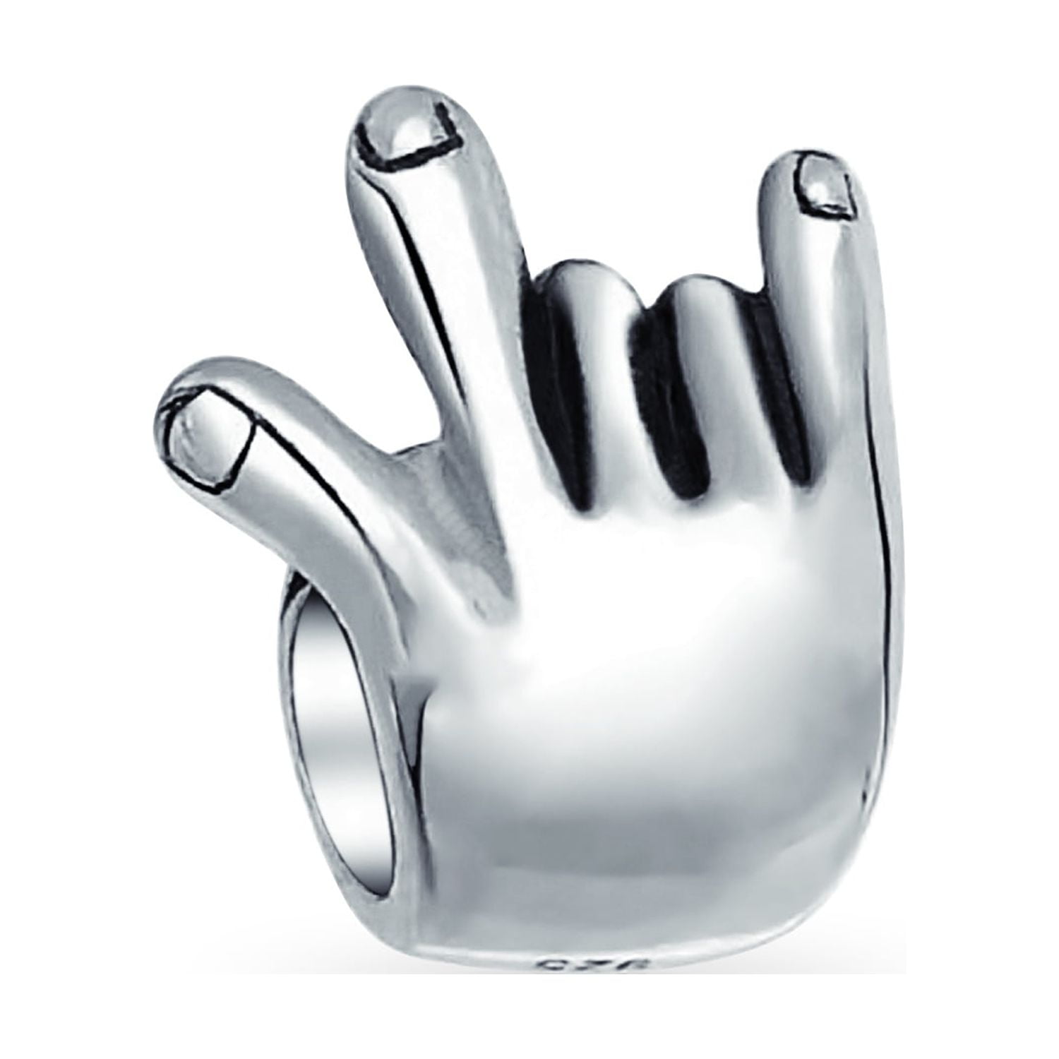 Bling Jewelry Sterling Silver 'I Love You' Sign Language Charm Bead ...