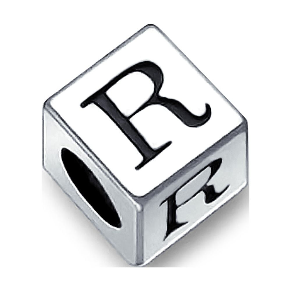 Bling Jewelry Womens Initial Alphabet Bead Charm A-Z Sterling Silver ...