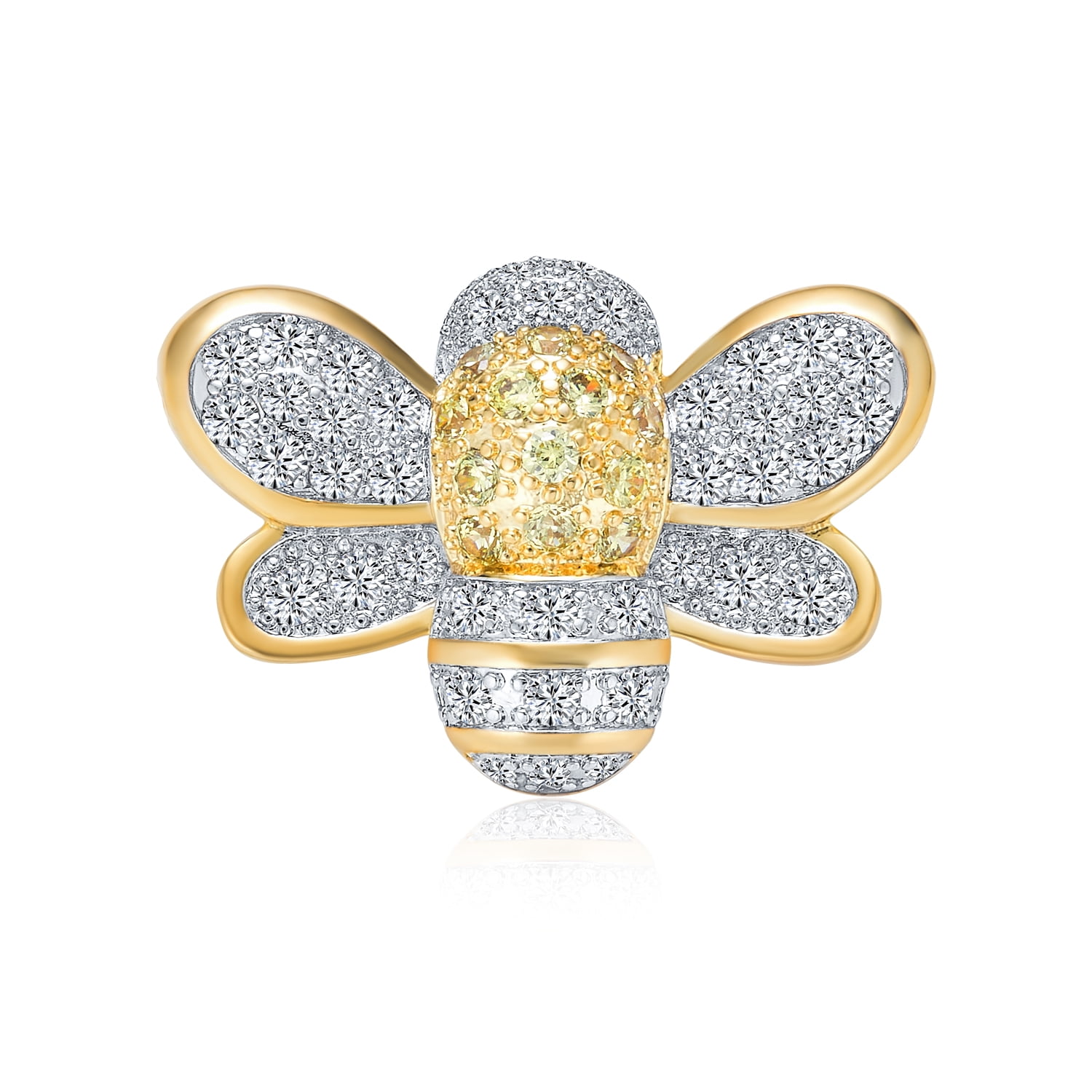 Bling Jewelry Womens Insect Two-Tone Bumble Bee Brooch Pin Yellow White ...