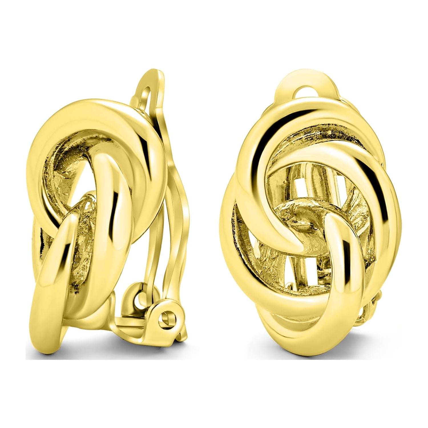 Bling Jewelry Womens Interlocking Rope Love Knot Clip On Earrings ...