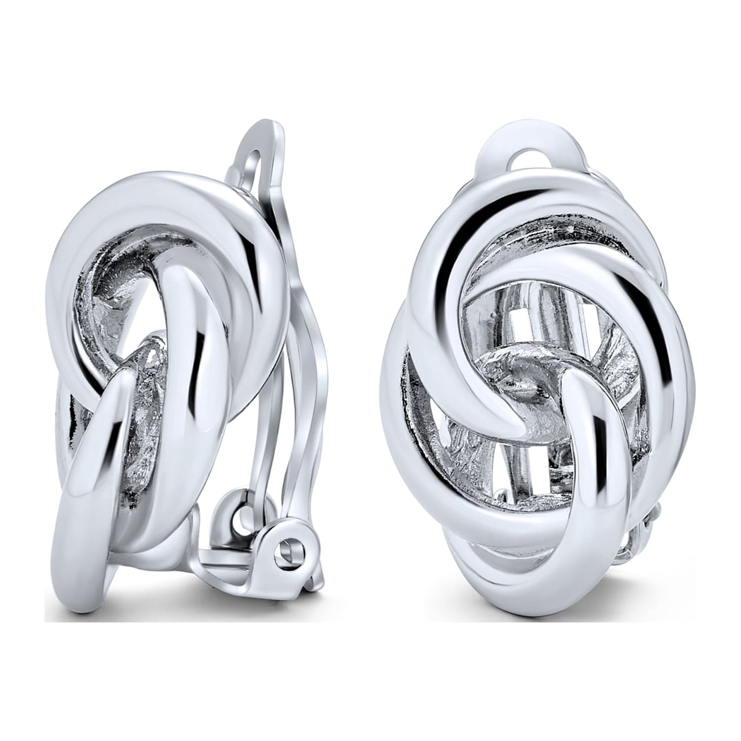 Bling Jewelry Womens Interlocking Rope Love Knot Clip On Earrings Non ...