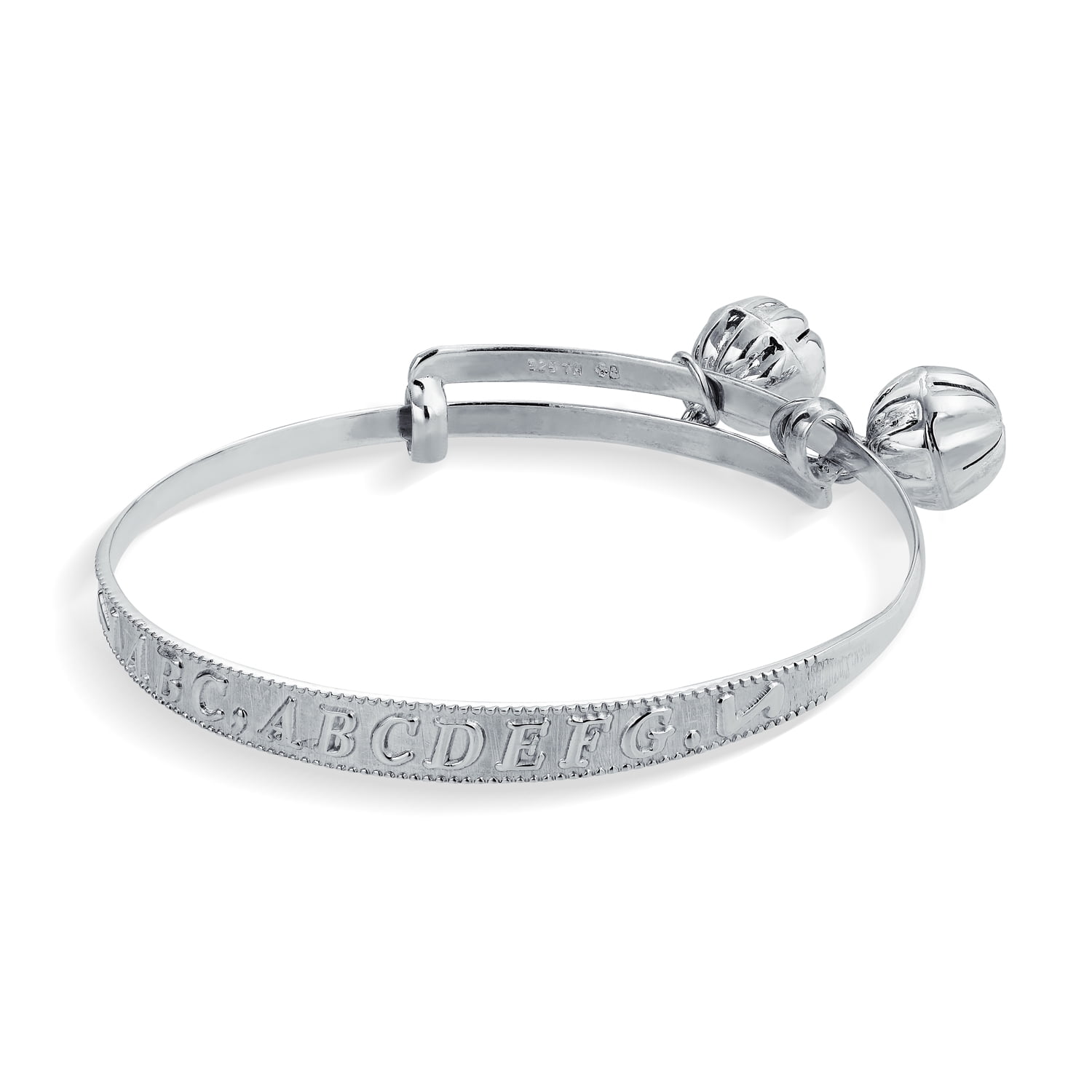 Bling Jewelry Womens Jingle Bells ABC Numbers Butterfly Bangle Bracelet ...