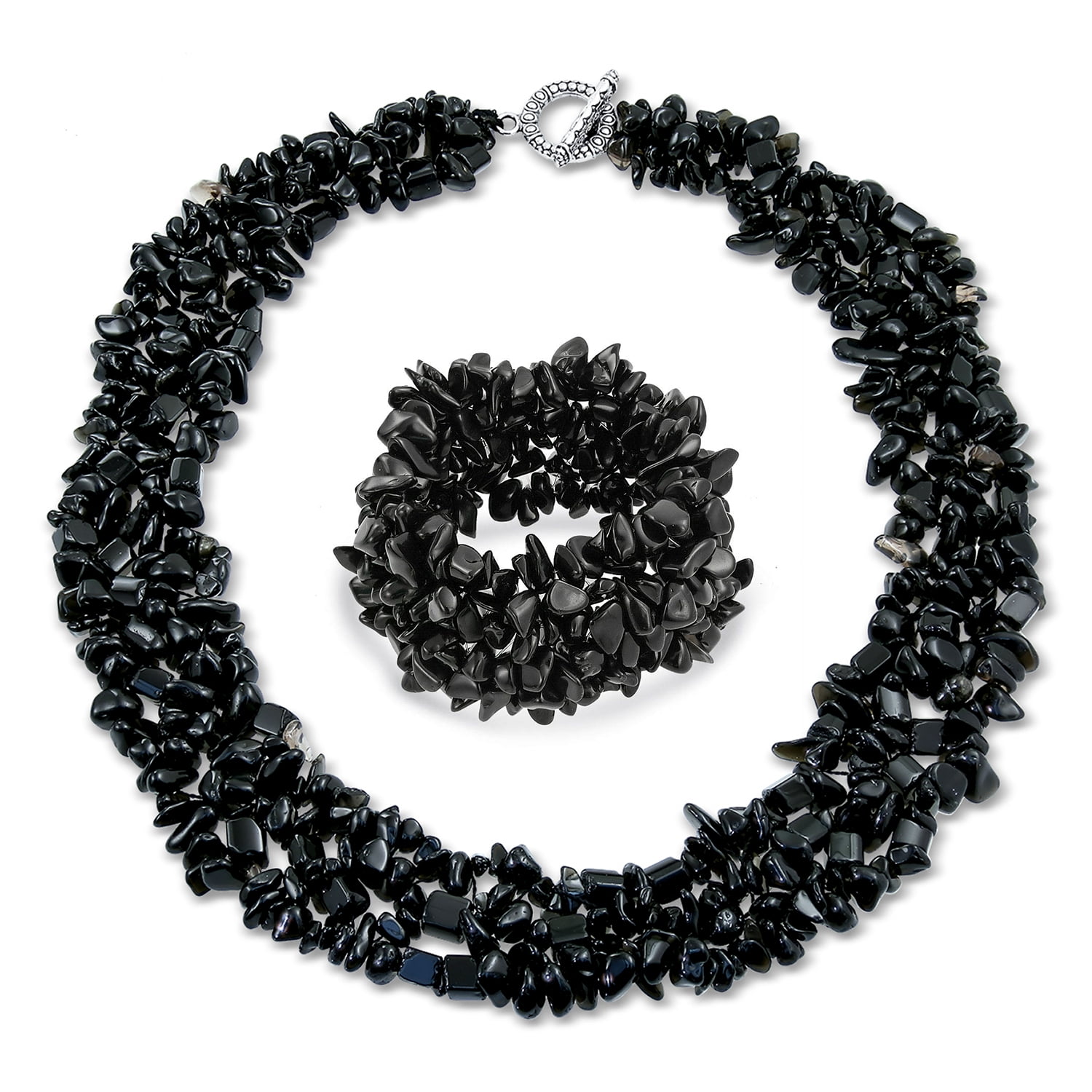 Free Shipping! Bling Jewelry Womens Black Onyx Stone Chips Statement ...