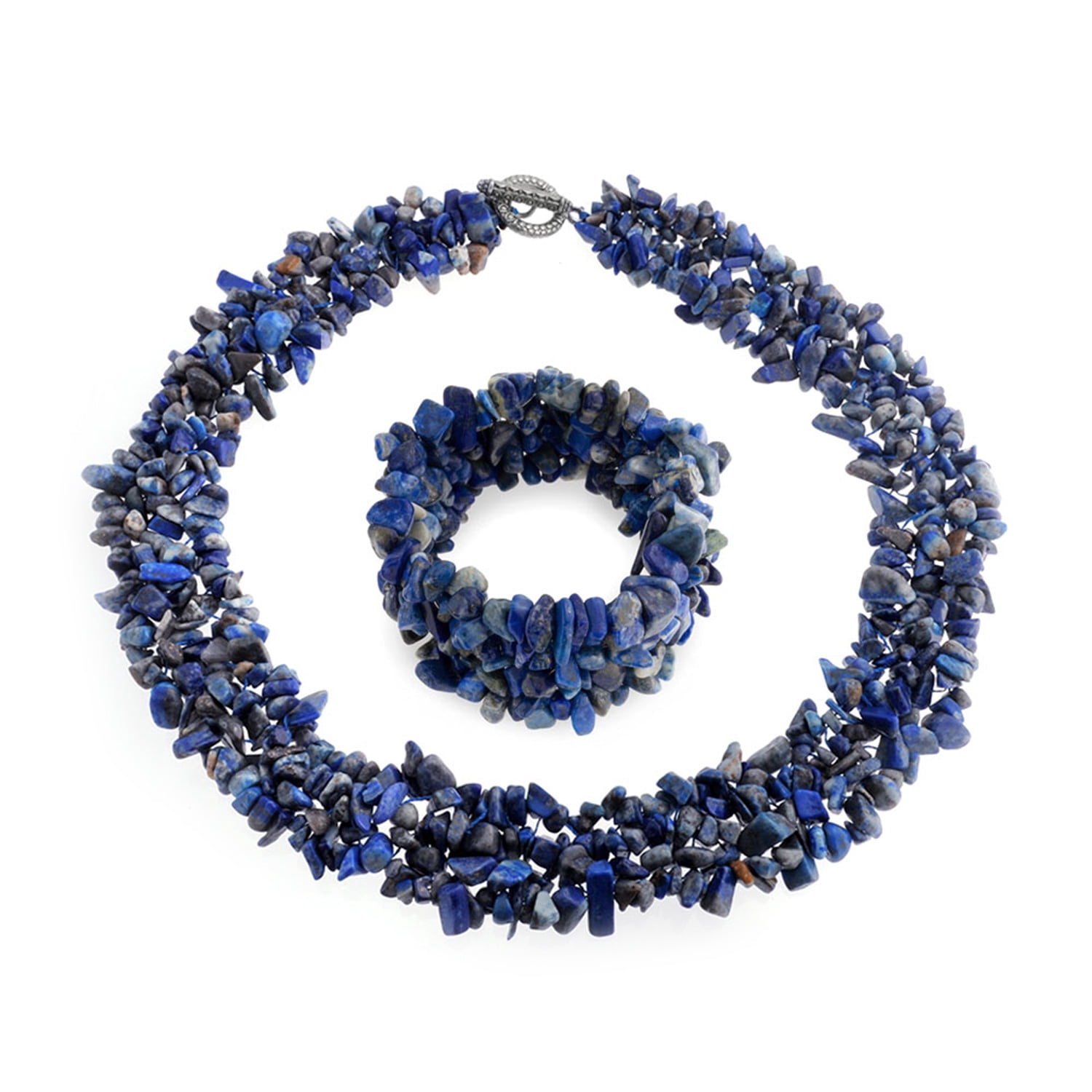 Bling Jewelry Womens Large Gemstone Cluster Multi Strand Bib Collar ...