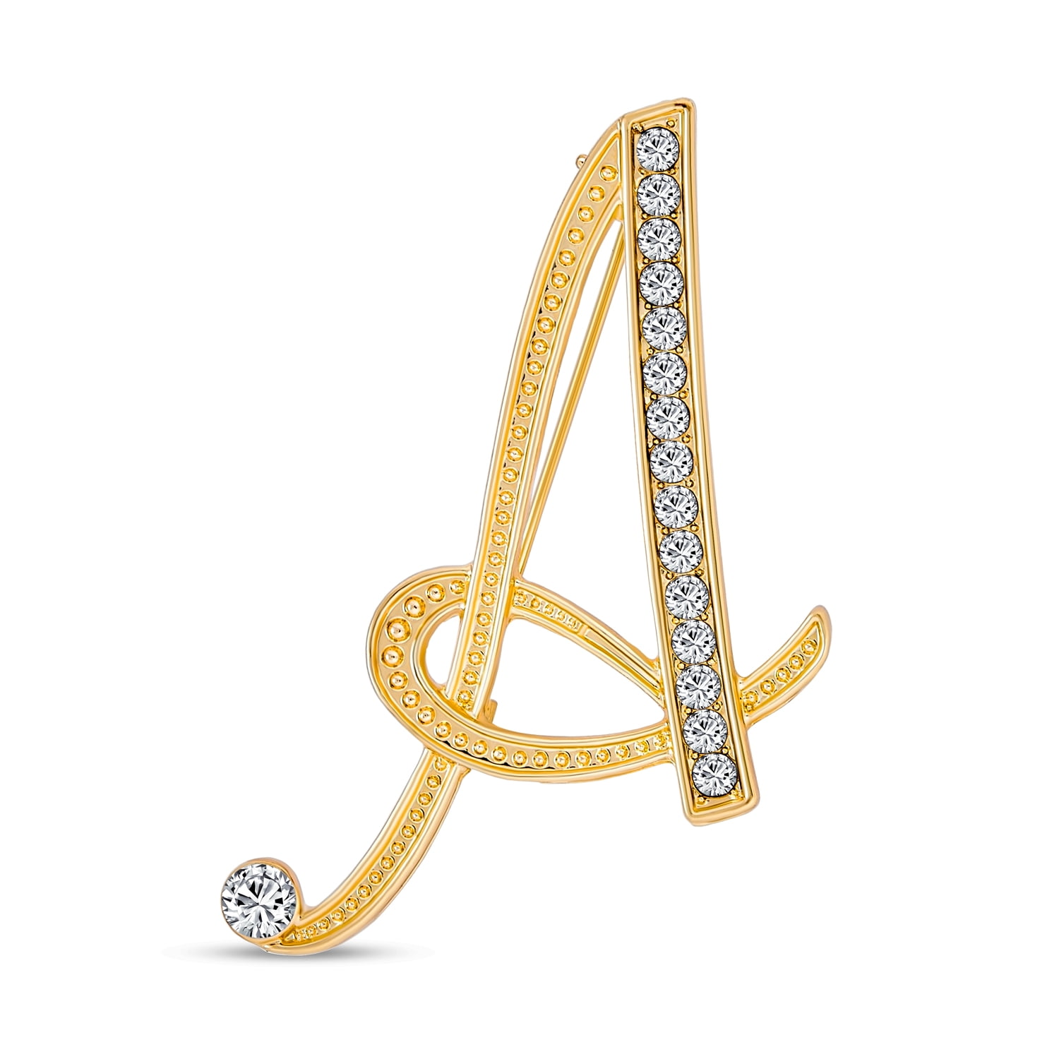 Bling Jewelry Womens Large Statement ABC Crystal Letters Initial Lapel ...