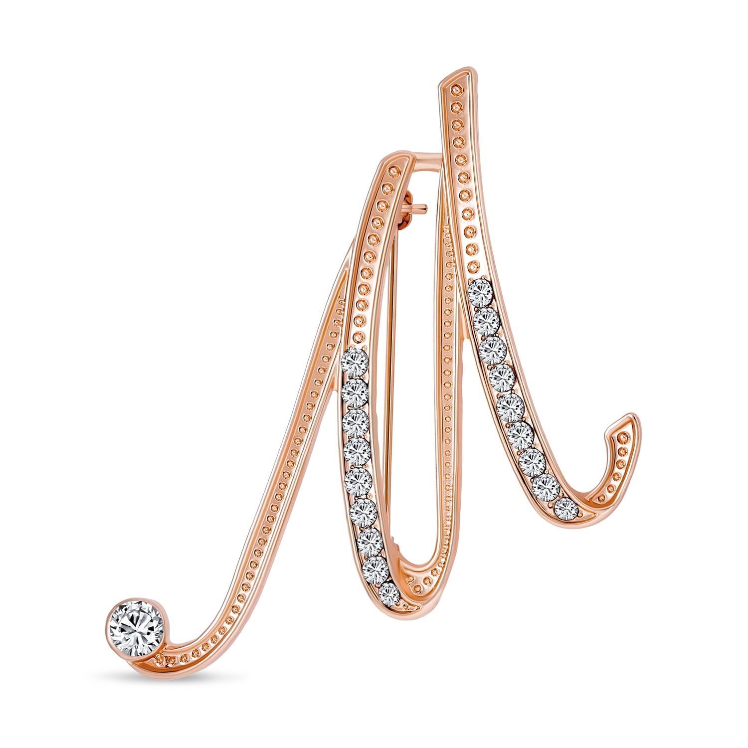 Bling Jewelry Womens Large Statement ABC Pave Crystal Monogram Brooche ...