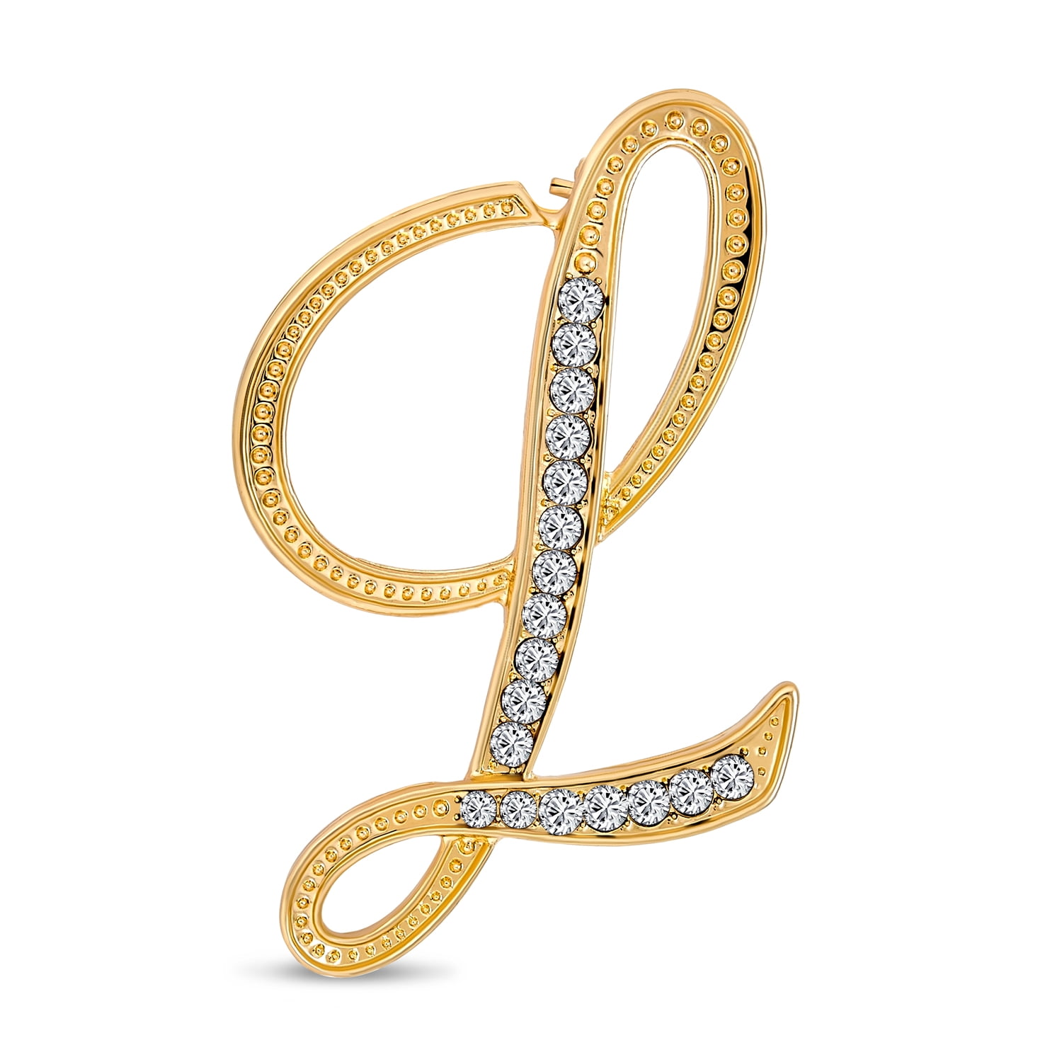 Bling Jewelry Womens Large Statement ABC Crystal Letters Initial Lapel ...