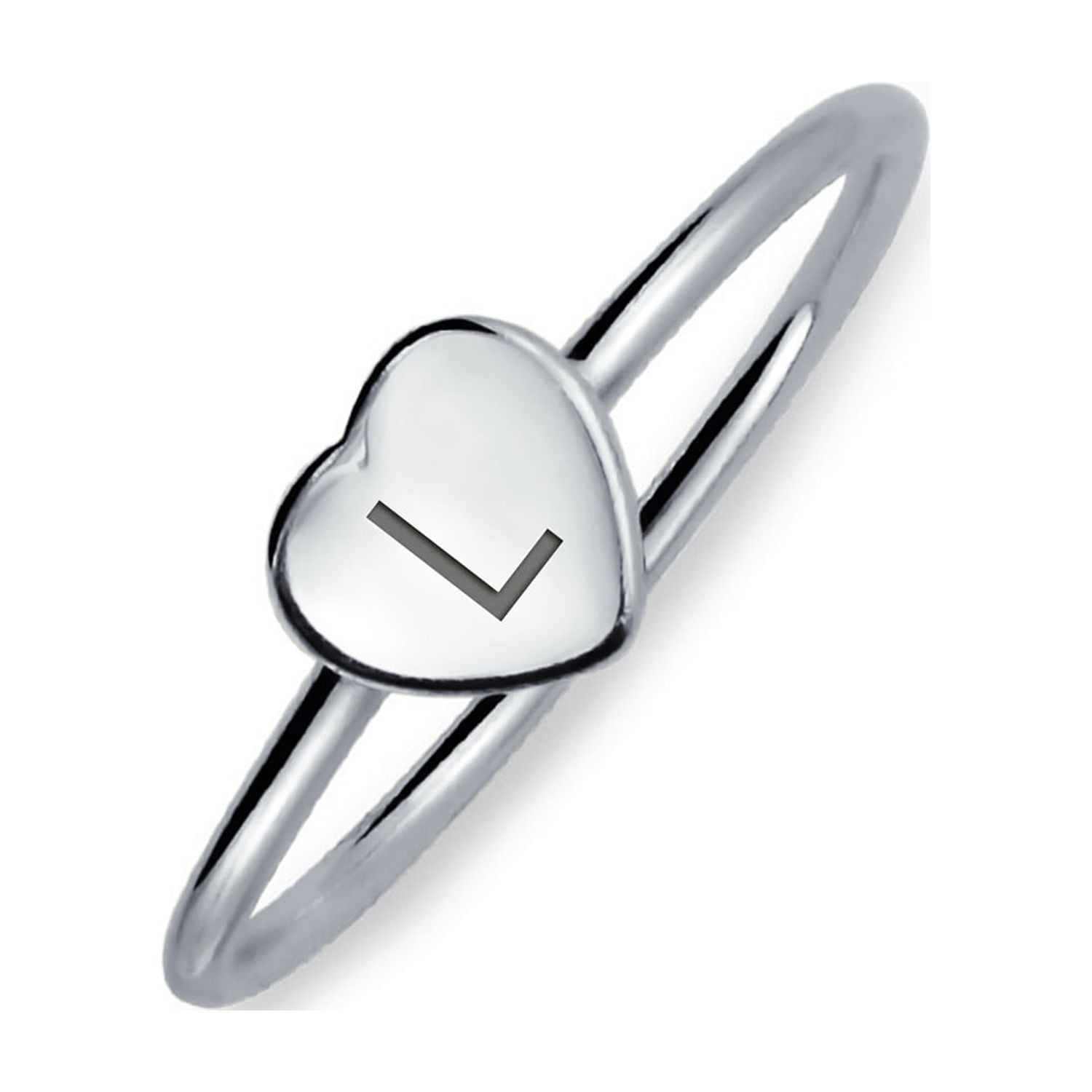 Bling Jewelry Womens Letter L Block Alphabet Initial Heart Monogram ...