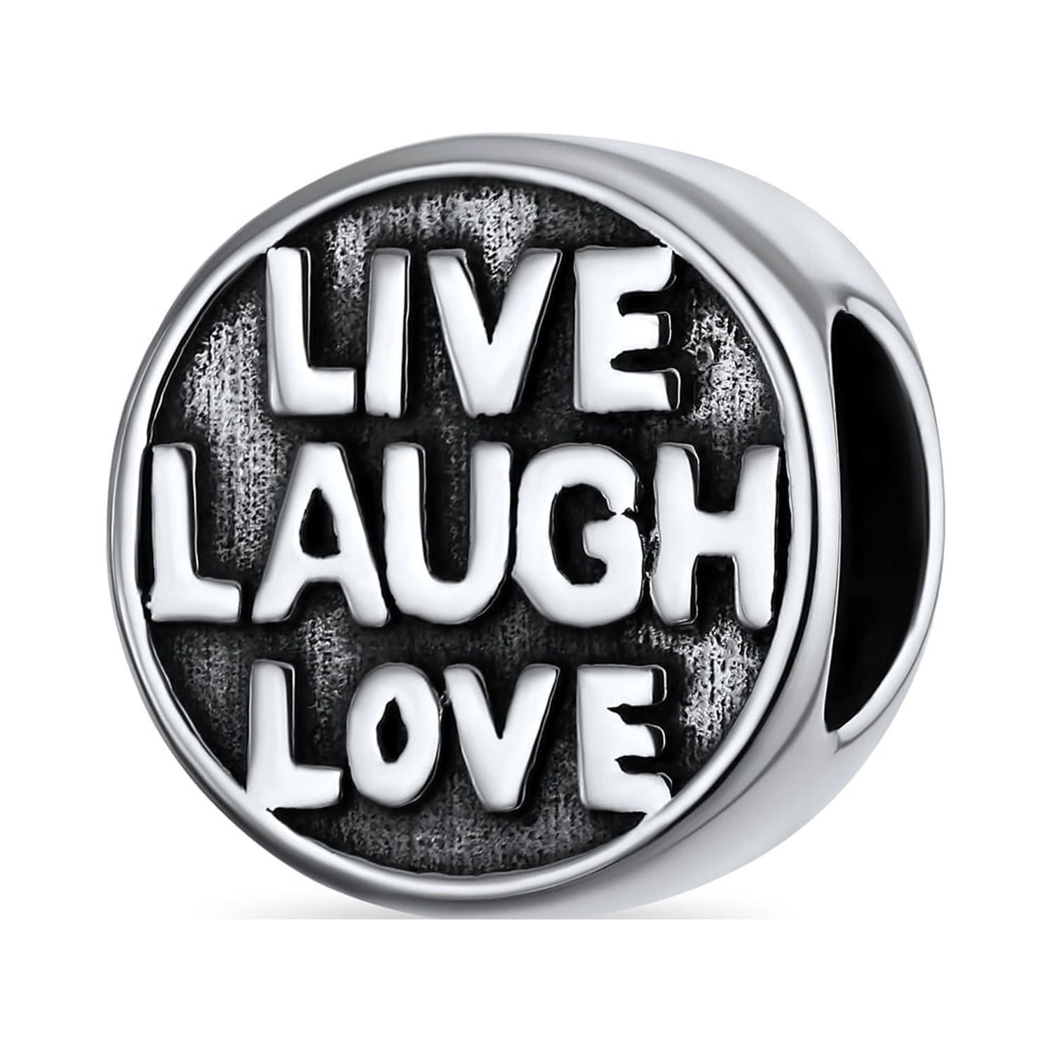 Bling Jewelry Womens Live Laugh Love Mantra Charm Bead Sterling Silver ...