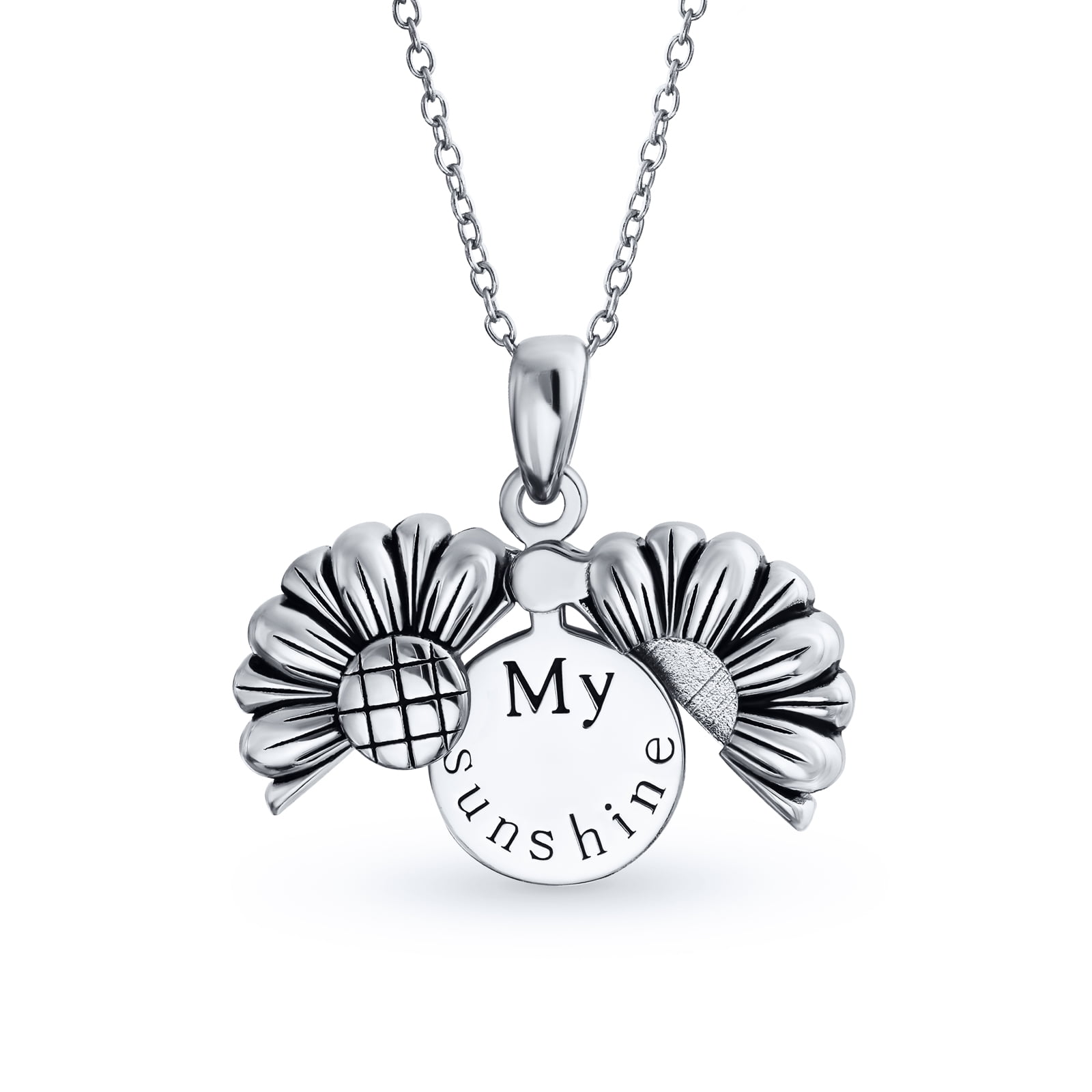 Bling Jewelry Womens MY SUNSHINE Words Sunflower Locket Pendant ...