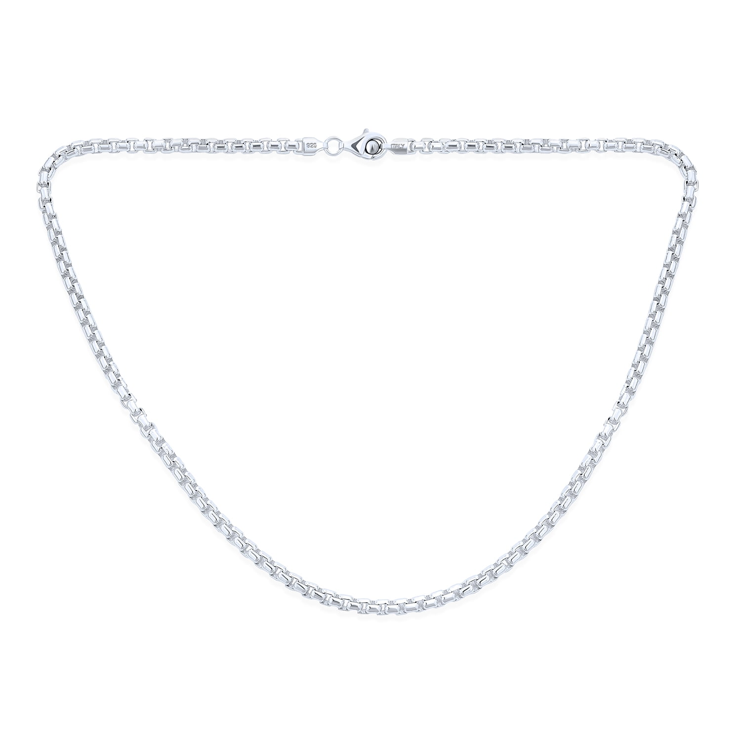 Bling Jewelry Womens Men's 5MM Thick Sterling Silver Box Chain Necklace ...