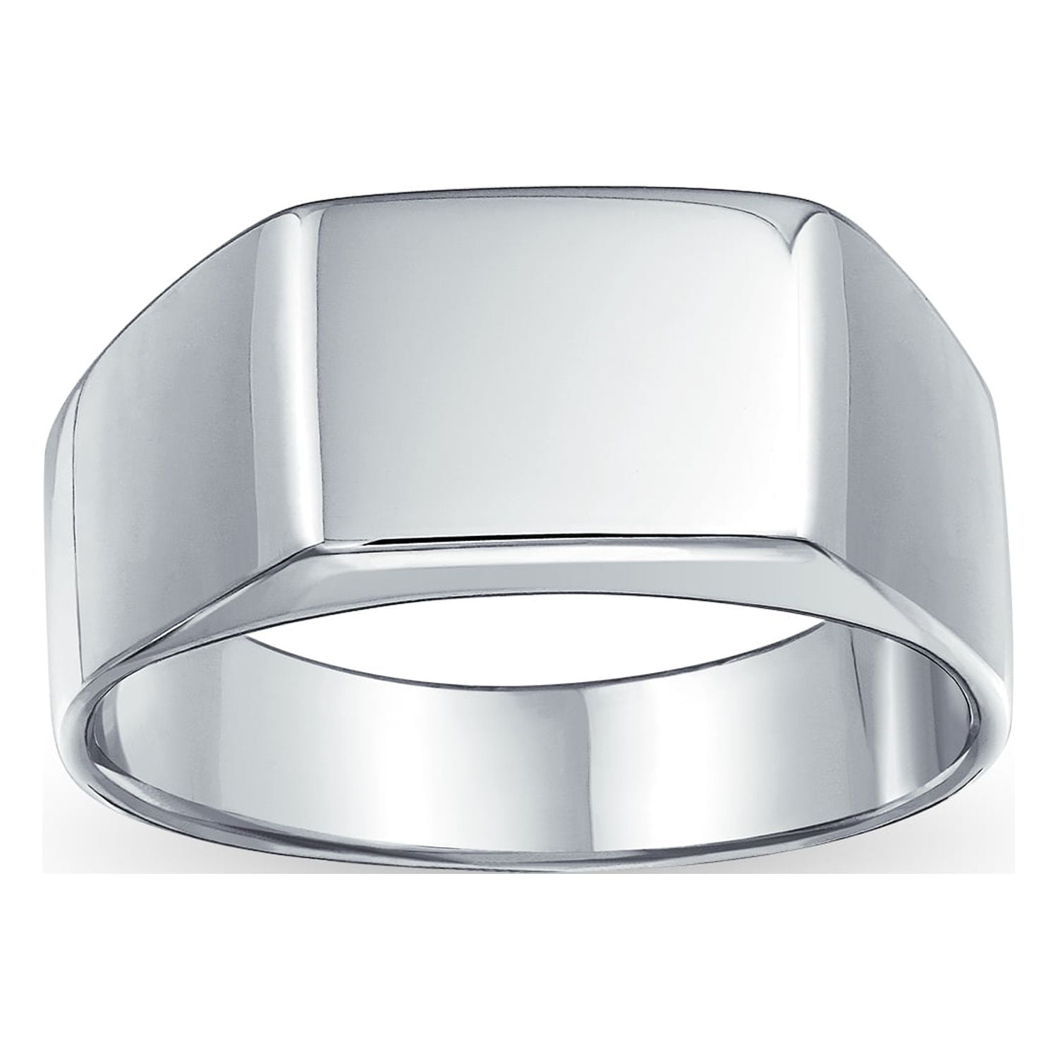 Bling Jewelry Womens Mens Silver Ring: Wide Rectangle Monogram Signet ...
