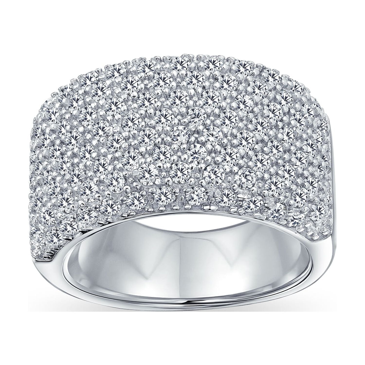 Bling Jewelry Womens Micro Pave Cubic Zirconia Cocktail Statement Ring ...