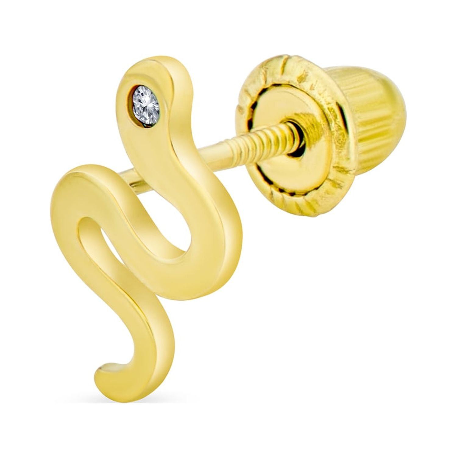 Bling Jewelry Womens Minimalist 14K Gold Serpent Cartilage Ear Stud ...