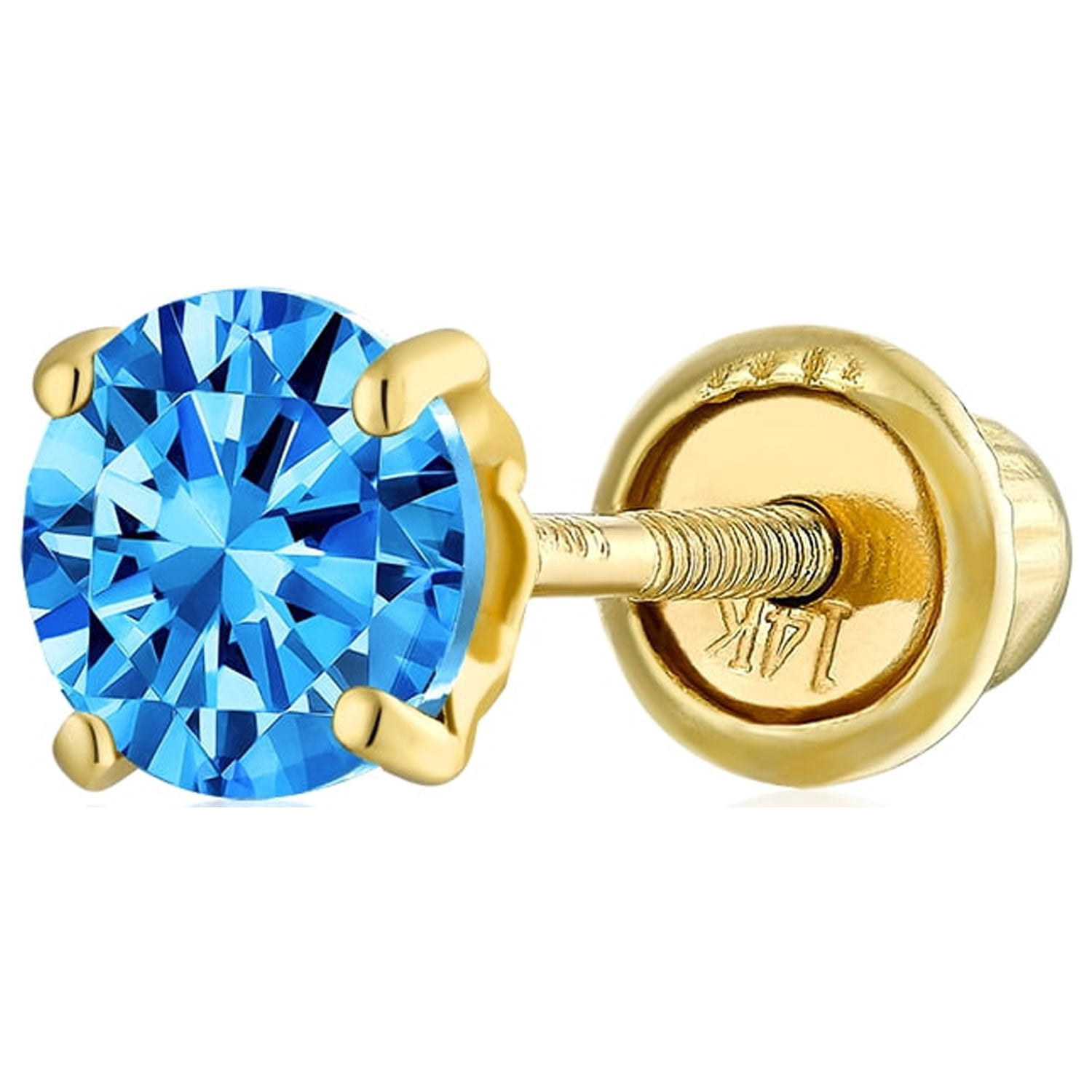 Bling Jewelry Womens Minimalist CZ 4-Prong Helix Cartilage Ear Stud 14K ...